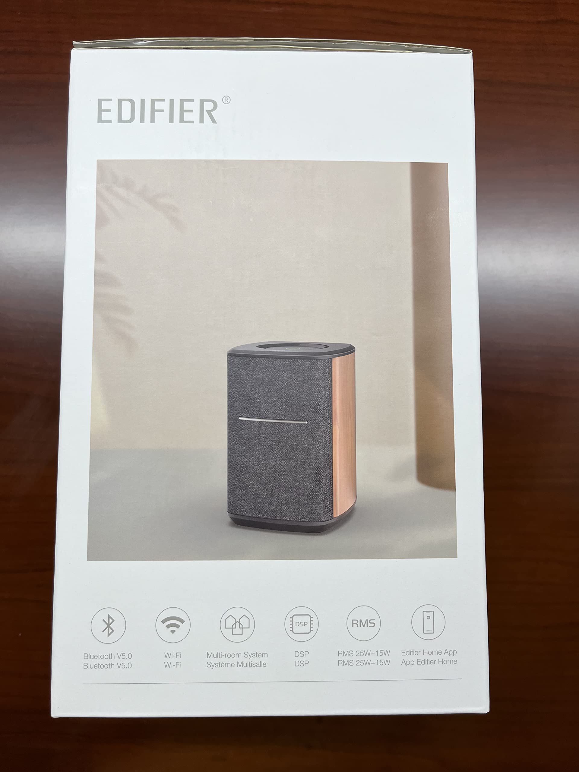 Edifier Mic-Free Smart Speaker, Works with Alexa, Supports AirPlay 2, Spotify Connect, Tidal Connect, 40W RMS Wi-Fi and Bluetooth Sound System, No Microphone, MS50A