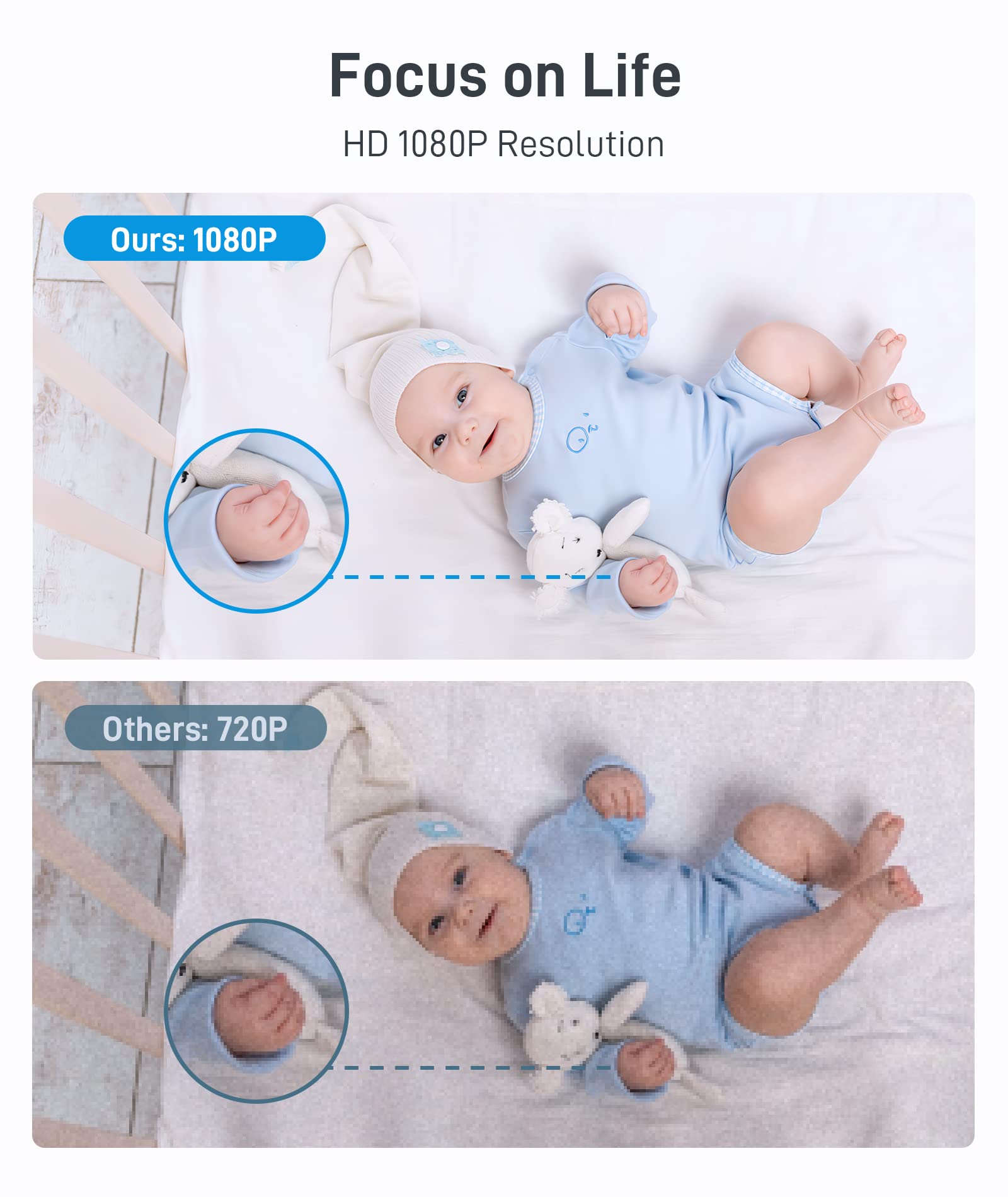 Konnek Stein 1080P Security Camera(2.4G Only), Baby Monitor 360-Degree for Home Security, Smart Home Pet Camera, with Night Vision, Compatible with Alexa & Google Assistant Home Security Camera