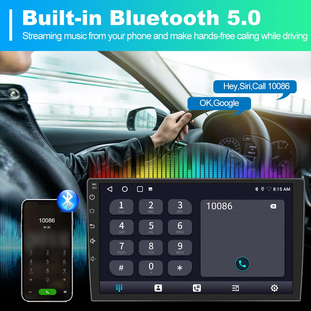 AWESAFE Car Stereo Android 11 for Toyota Tundra 2007-2013 Sequoia 2008-2018, Touch Screen Car Radio Wireless Carplay GPS Navigation WiFi Bluetooth Mirror Link Steering Wheel Control