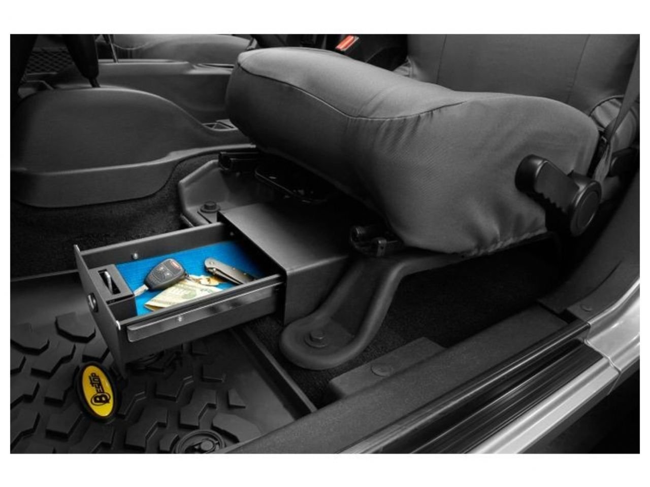 Bestop 42640-01 HighRock 4x4 Under Seat Lock Box for 2007-2018 Wrangler JK, Driver Side (Does Not Fit 2011-2018 Wrangler JK 2-Door Models)