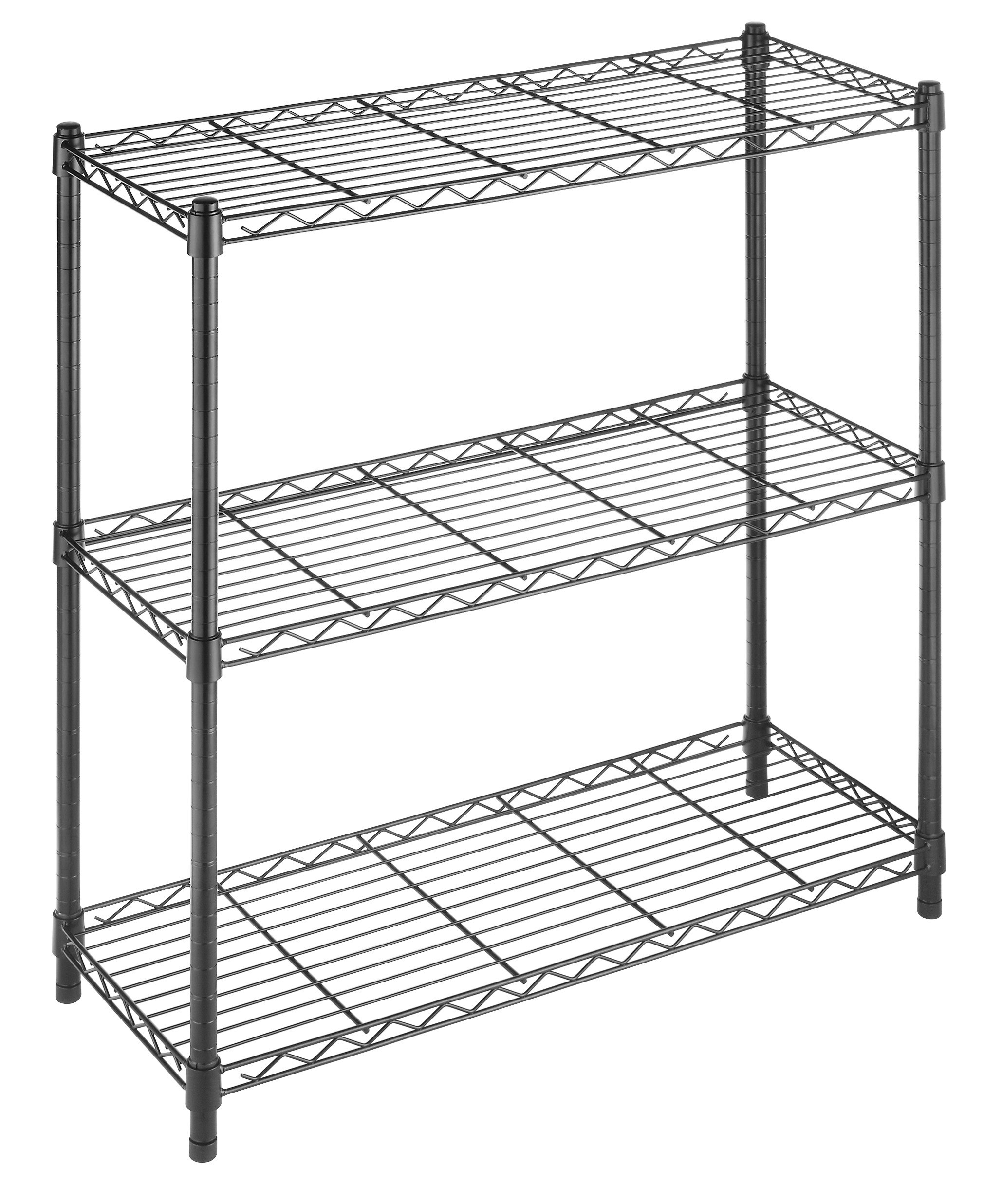 Whitmor Supreme Leveling Feet 350 Capacity Per Shelf Adjustable Shelves, 3 Tier, Black