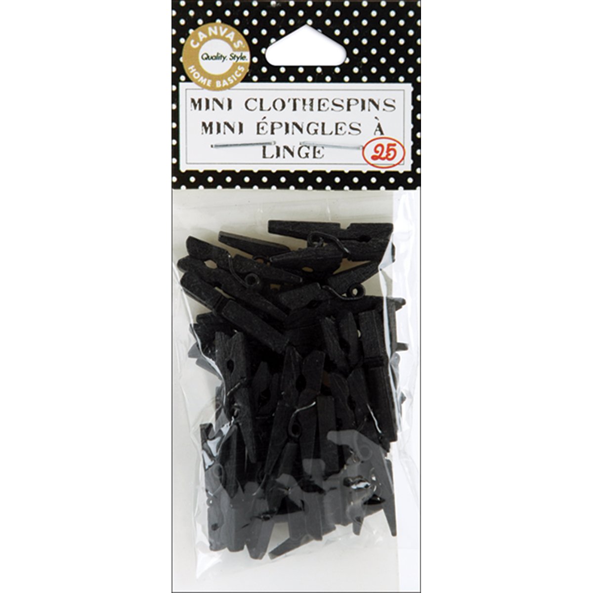 Mini Clothespin 25-Pack: Black