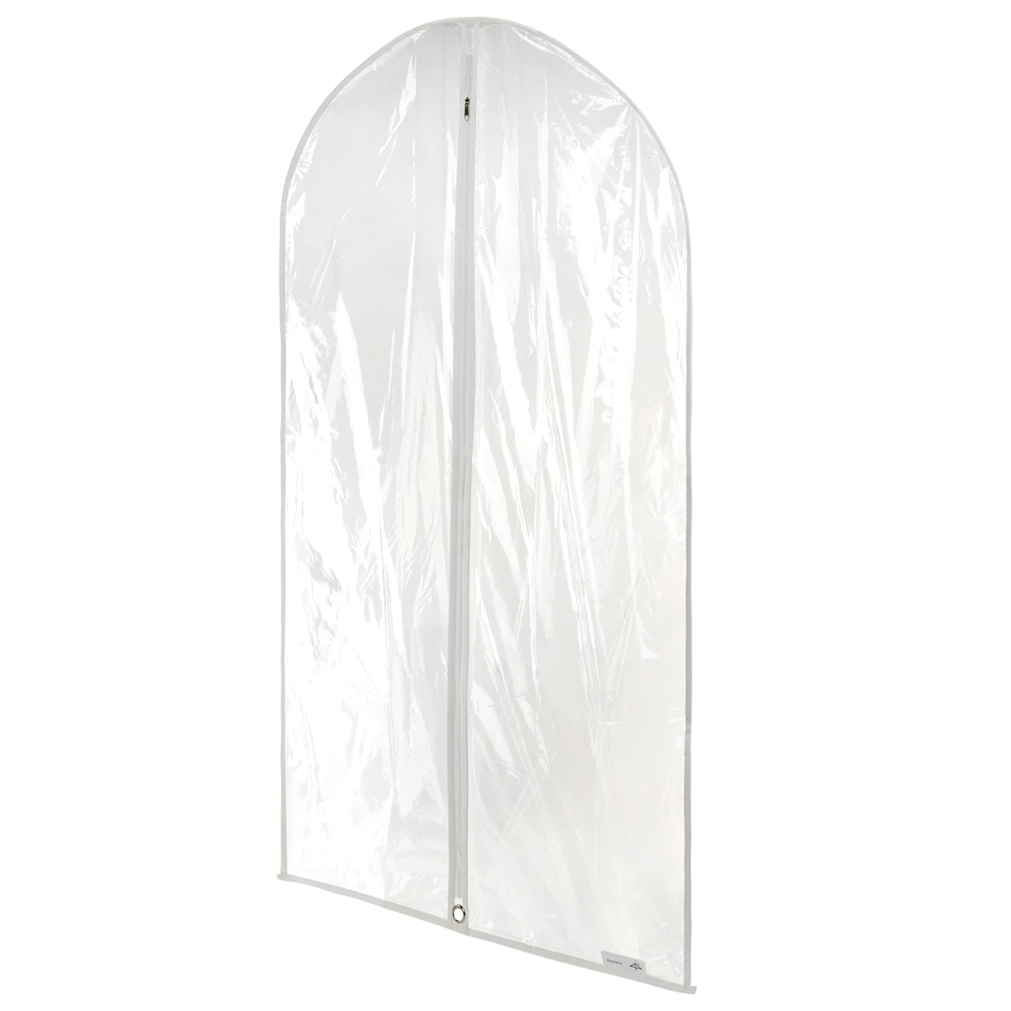 HANGERWORLD Pack of 6 Clear Garment Bags for Hanging Clothes - 40inch Suit Bag, Plastic PEVA, Showerproof, Clothes Dust Protector Cover