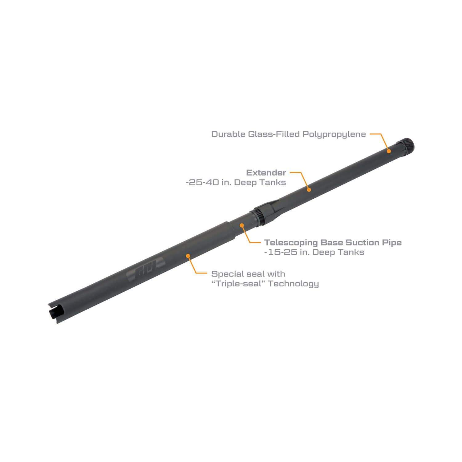 GPI Telescoping Suction Pipe, Adjustable 15" to 40" (GPI Genuine Accessory 110241-01)