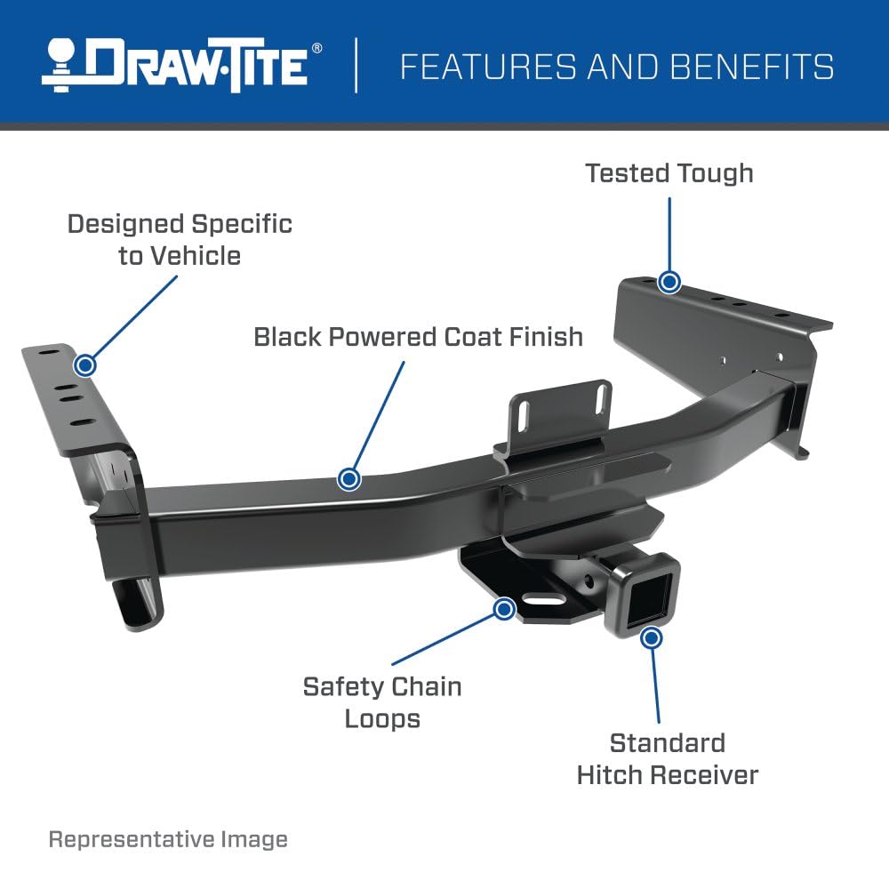 Draw-Tite 41929 Class 5 Trailer Hitch, 2-Inch Receiver, Black, Compatable with 2003-2008 Dodge Ram 1500, 2003-2010 Dodge Ram 2500, 2003-2010 Dodge Ram 3500, 2011-2022 RAM 2500, 2011-2022 RAM 3500