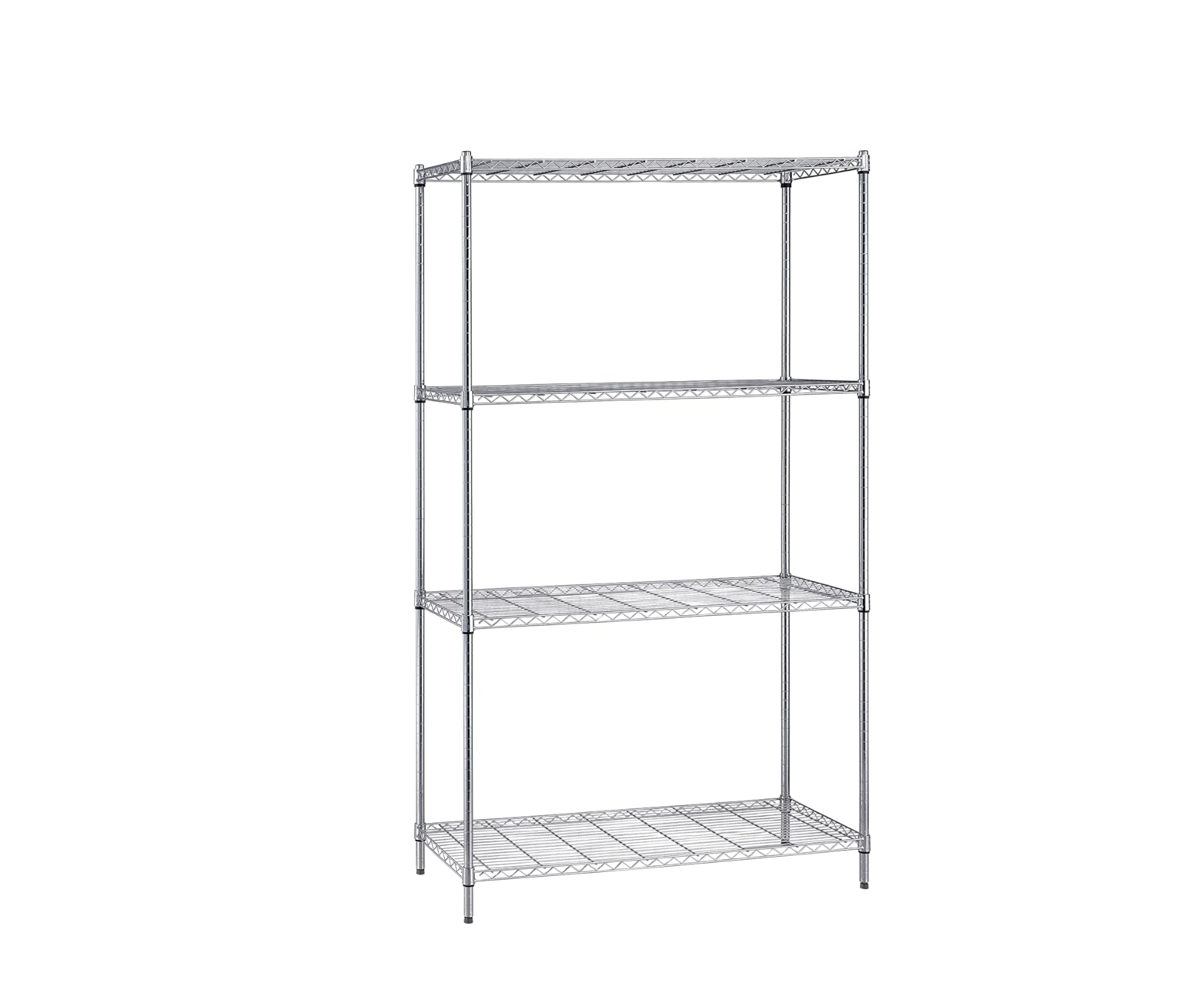 Quantum Storage Systems WR54-1448C Starter Kit for 54" High 4-Tier Wire Shelving Unit, Chrome Finish, 14" Width x 48" Length x 54" Height