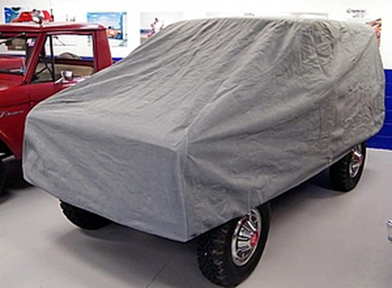 Rampage Custom Vehicle Cover 4-Layer Breathable with Lock, Cable & Storage Bag | Grey | 1703 | Fits 1966 - 1977 Ford Bronco