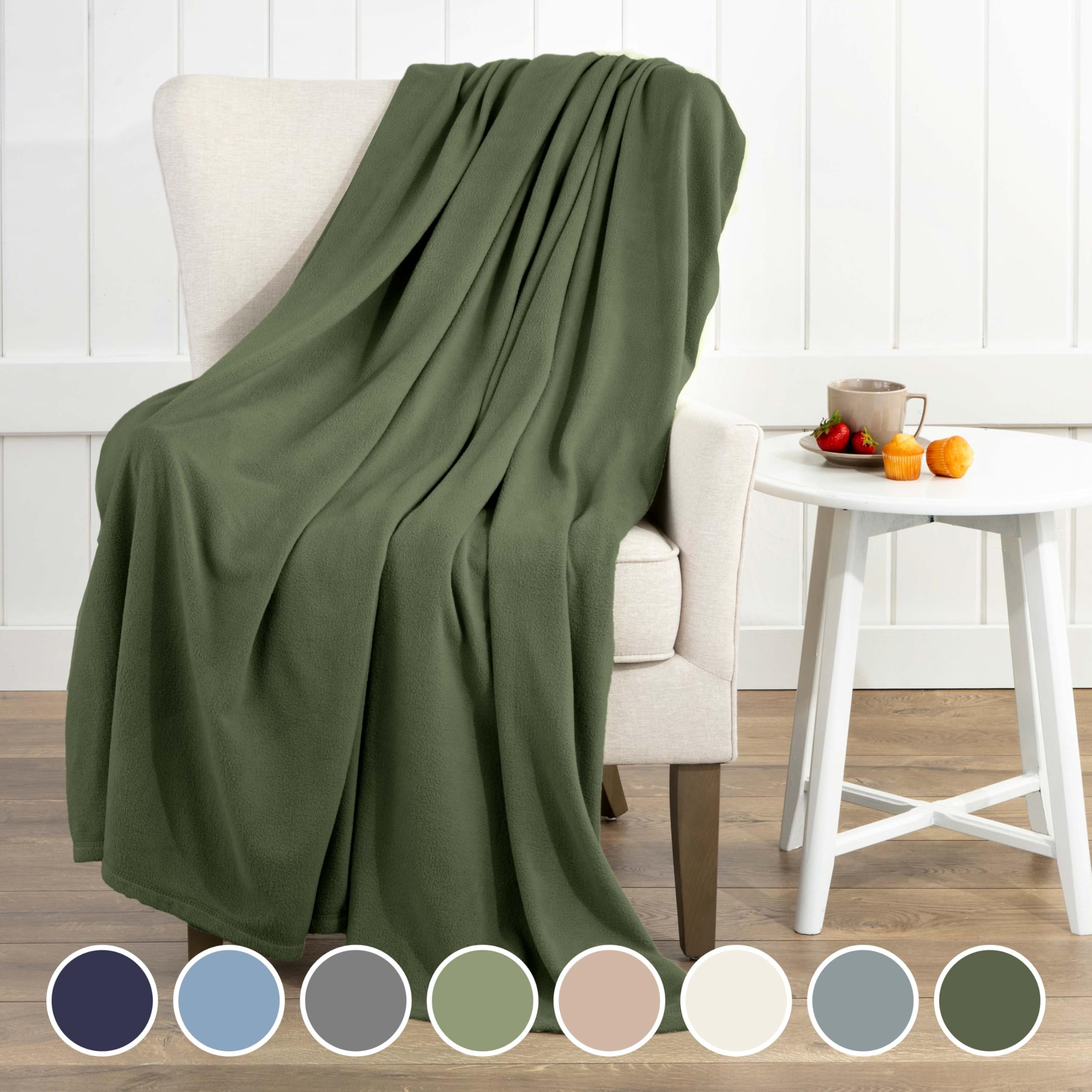 Martex Super Soft Fleece Blanket - Twin, Warm, Lightweight, Pet-Friendly, Throw for Home Bed, Sofa & Dorm - Basil