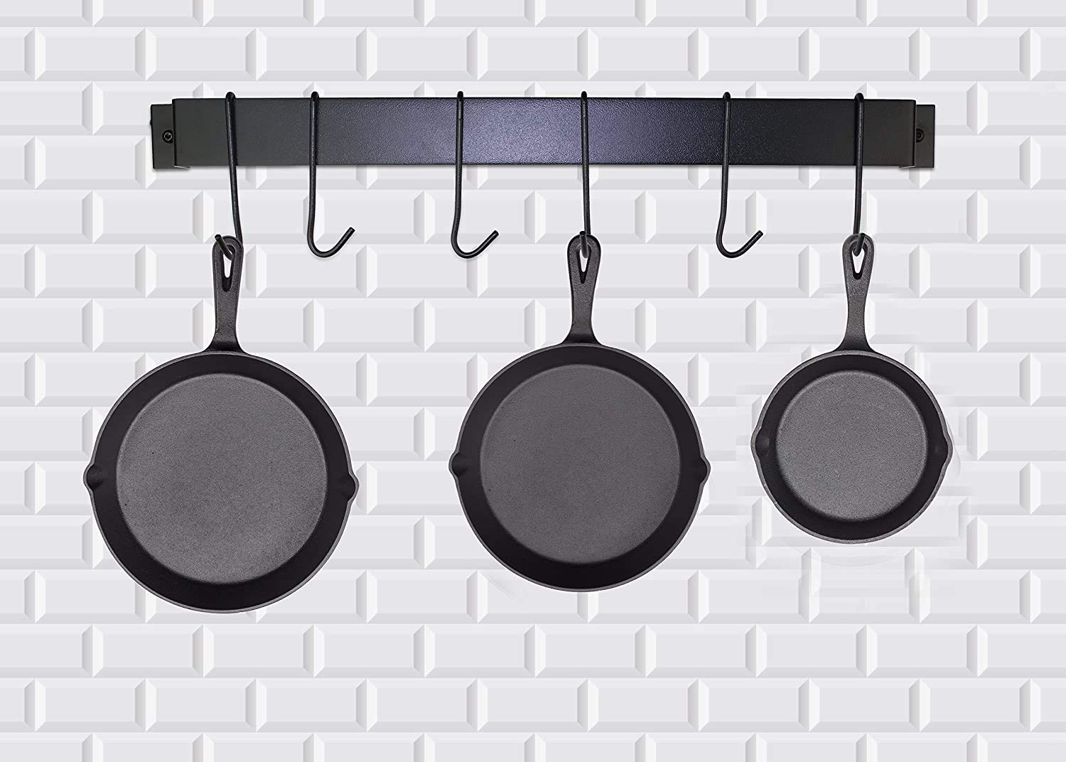 MEKBOK Pre-Seasoned Cast Iron 3 Piece Skillet Set