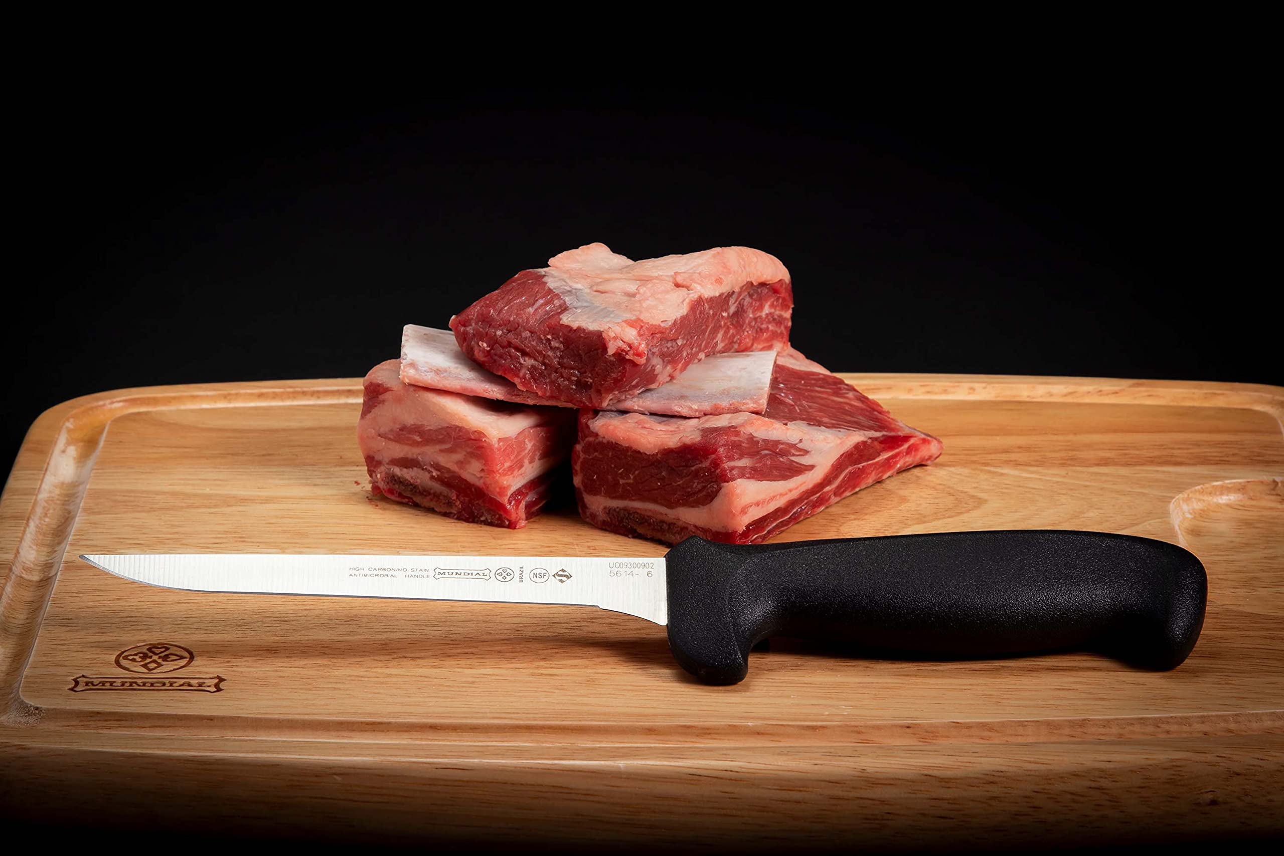Mundial 6-Inch Narrow Stiff Boning Knife, Black