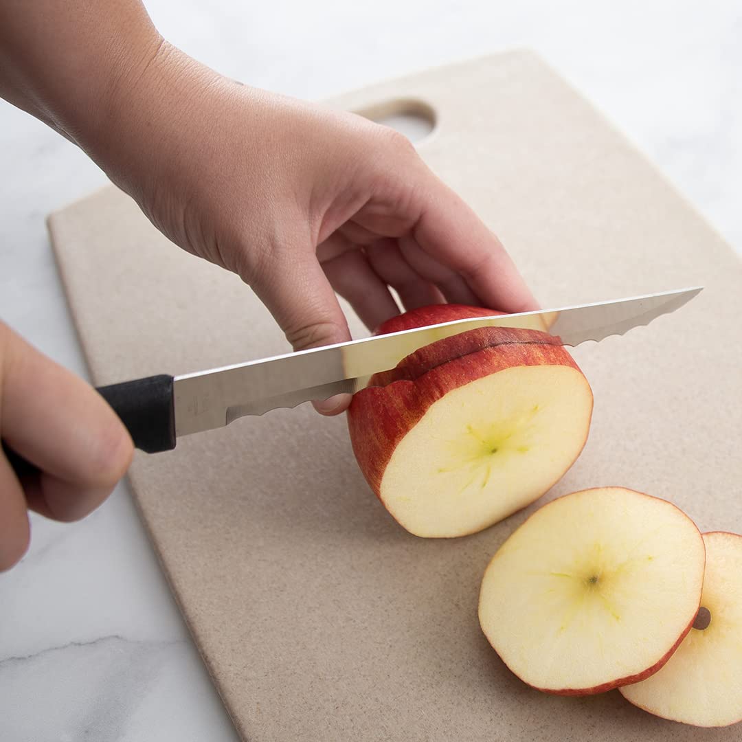 Rada Cutlery Serrated Slicing Knife Stainless Blade and Steel Resin, 11-1/4 Inches, Black Handle