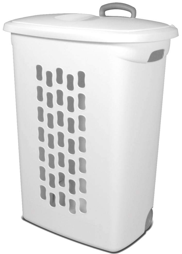 Sterilite, White 12228003 Hamper with Handles and Wheels, Large