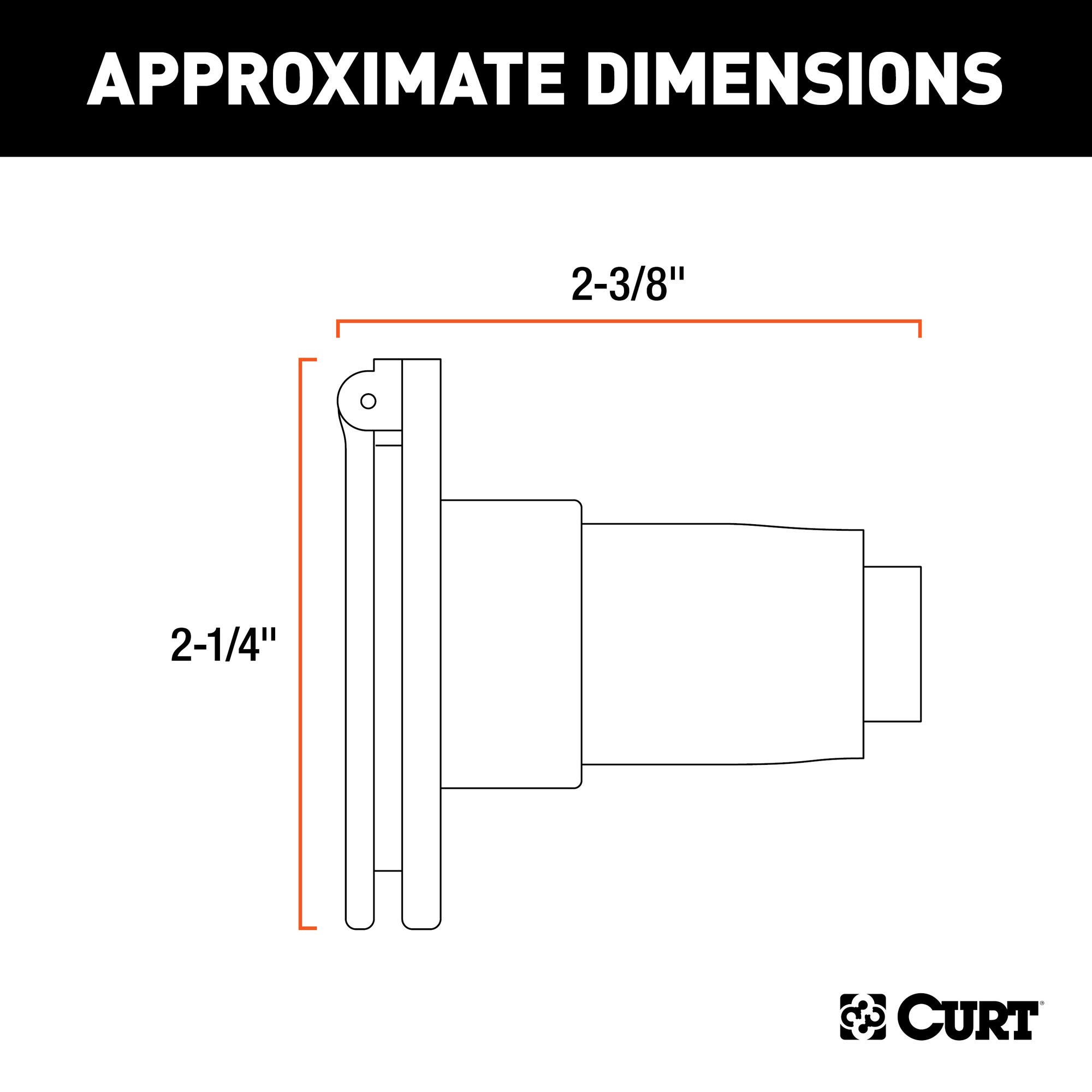 CURT 58090 Vehicle-Side 6-Pin Round Trailer Wiring Harness Socket