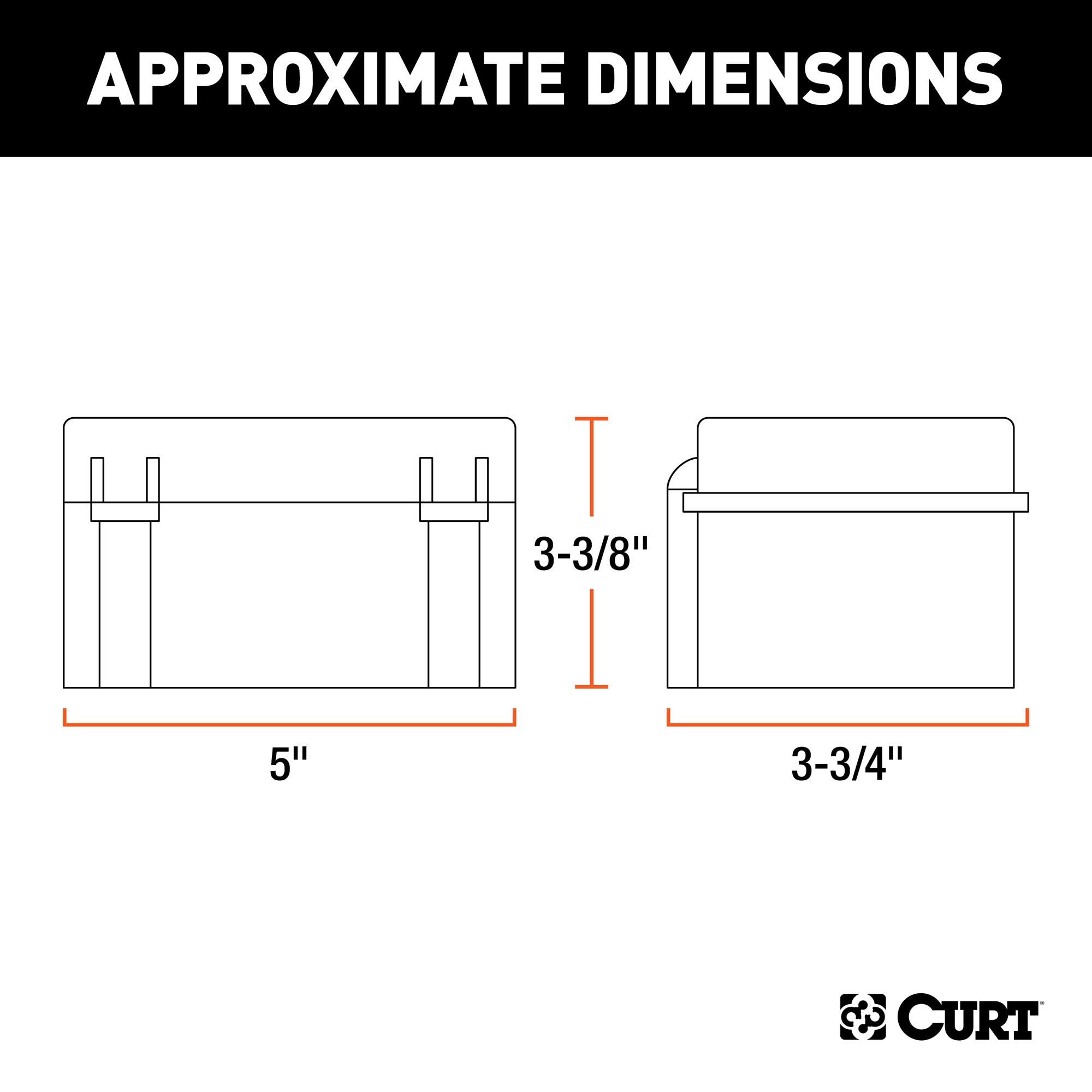 CURT 52027 5-Inch x 3-3/8-Inch x 3-3/4-Inch Watertight Trailer Breakaway Battery Case