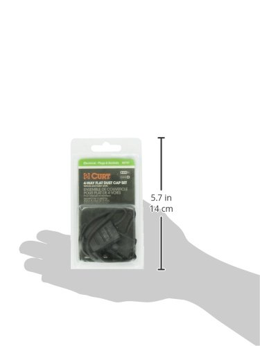 CURT 58761 Vehicle and Trailer-Side 4-Pin Flat Wiring Harness Dust Covers, 2-Pack, Black