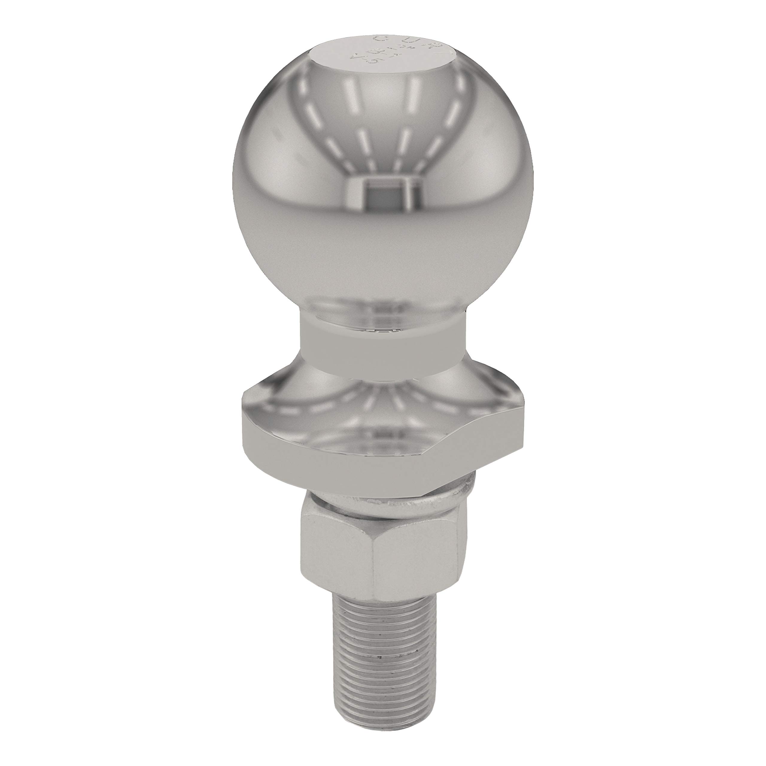 CURT 40082 Stainless Steel Trailer Hitch Ball, 3,500 lbs, 2-Inch Diameter, 3/4 x 2-1/8-Inch Shank