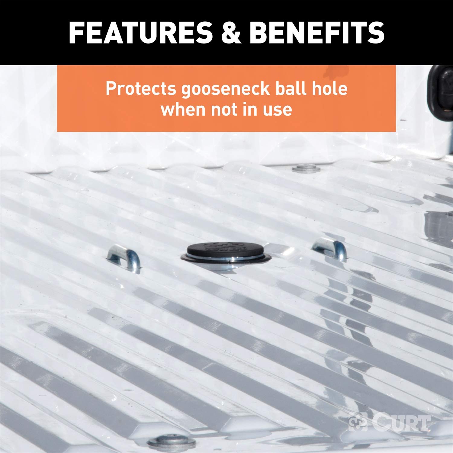 CURT 66165 Replacement Black Rubber Gooseneck Hitch Cover 1.25 inch