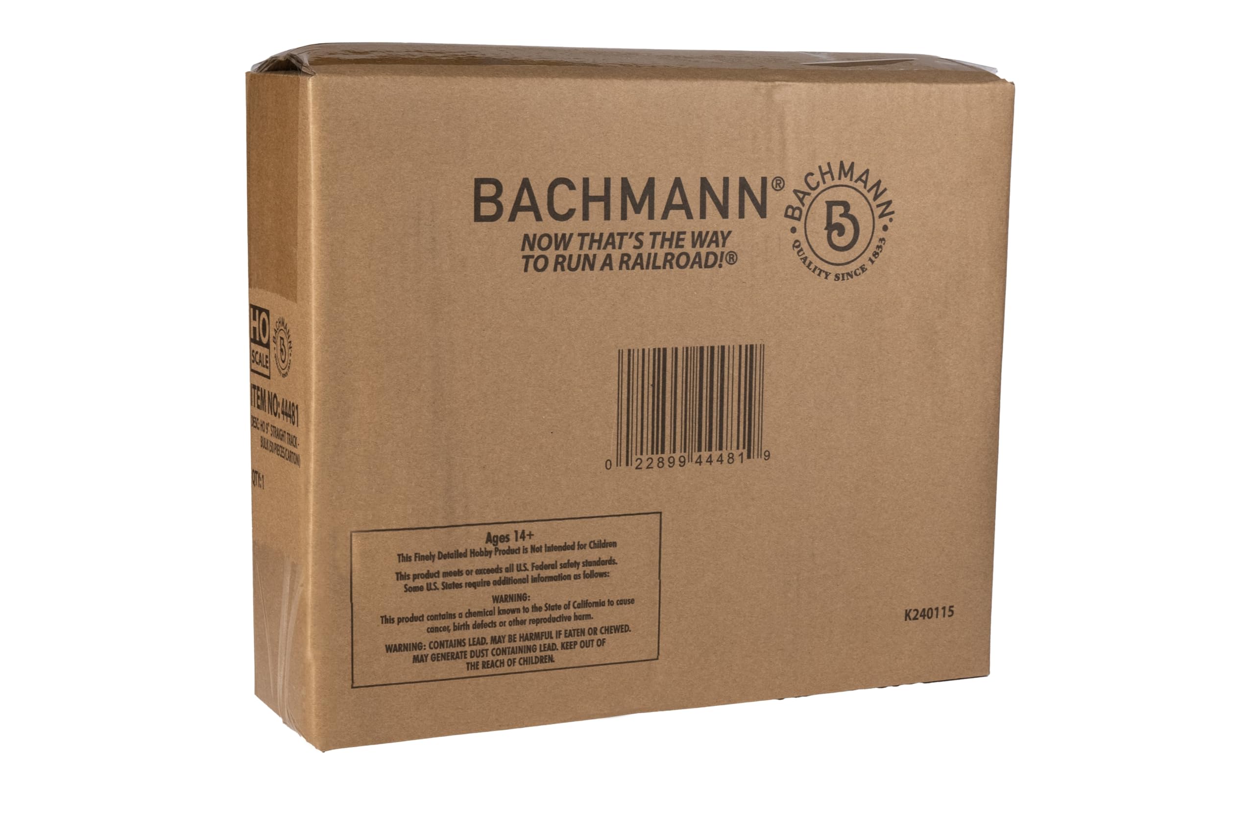 Bachmann Trains - Snap-Fit E-Z TRACK 9” STRAIGHT TRACK - BULK (50 pcs) - STEEL ALLOY Rail With Black Roadbed - HO Scale