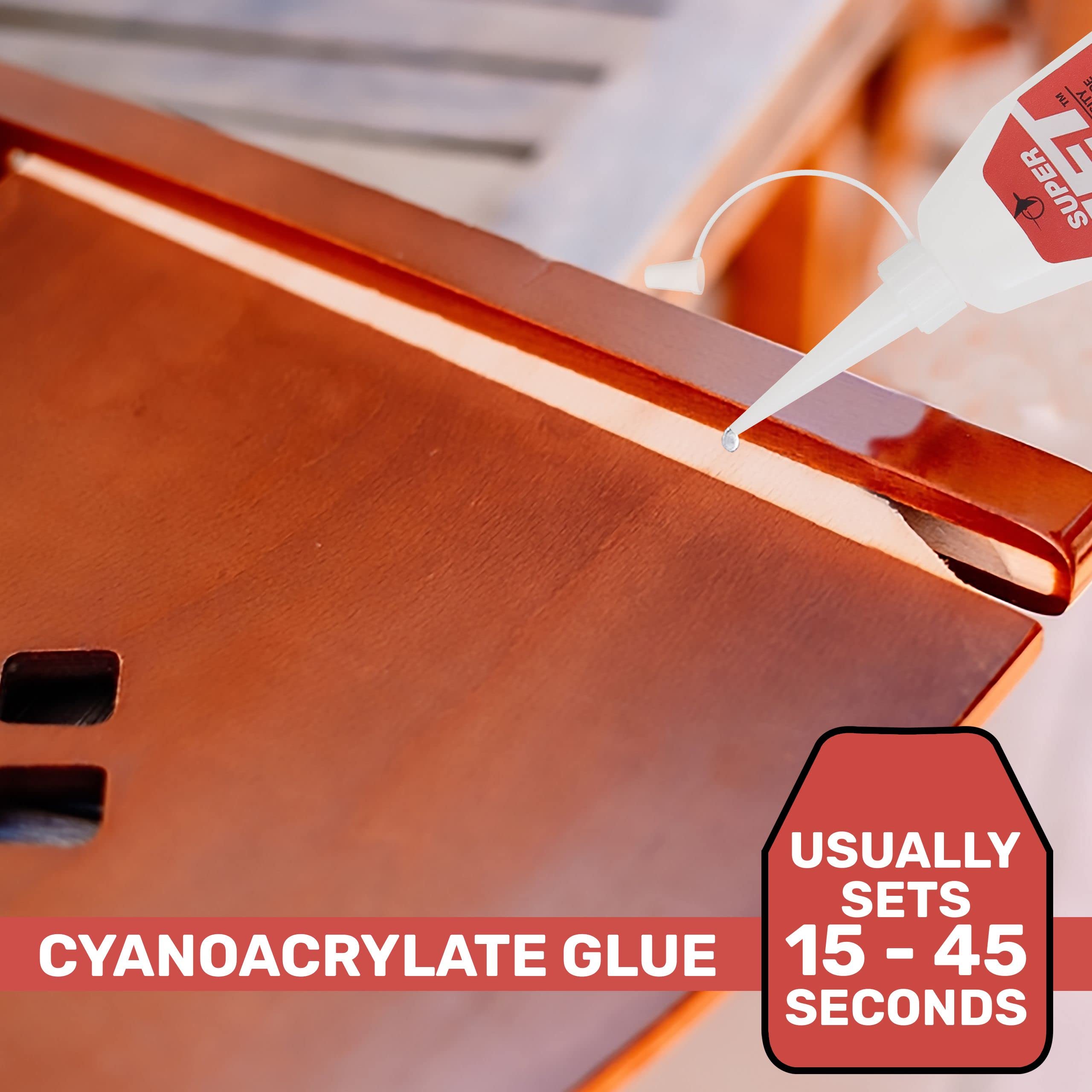 Jet Glue Super Jet - Medium Thickness Industrial Strength CA Glue - Forms Strong Bonds With Just Anything - General Purpose Cyanoacrylate Glue