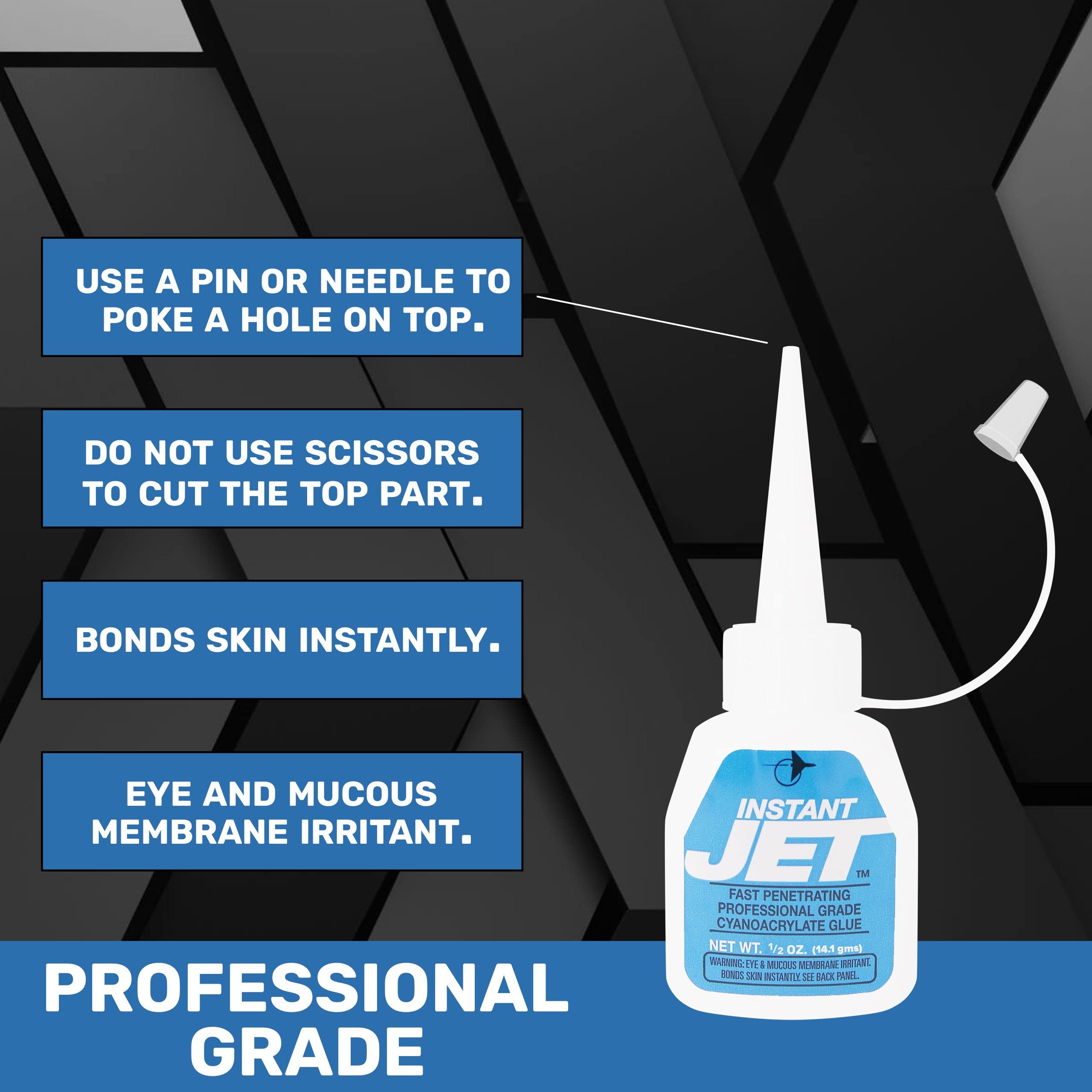 Instant Jet Glue - Long Lasting Glue - Fast Action Multipurpose Glue - Penetrates Porous Materials and Increases Impact Resistance