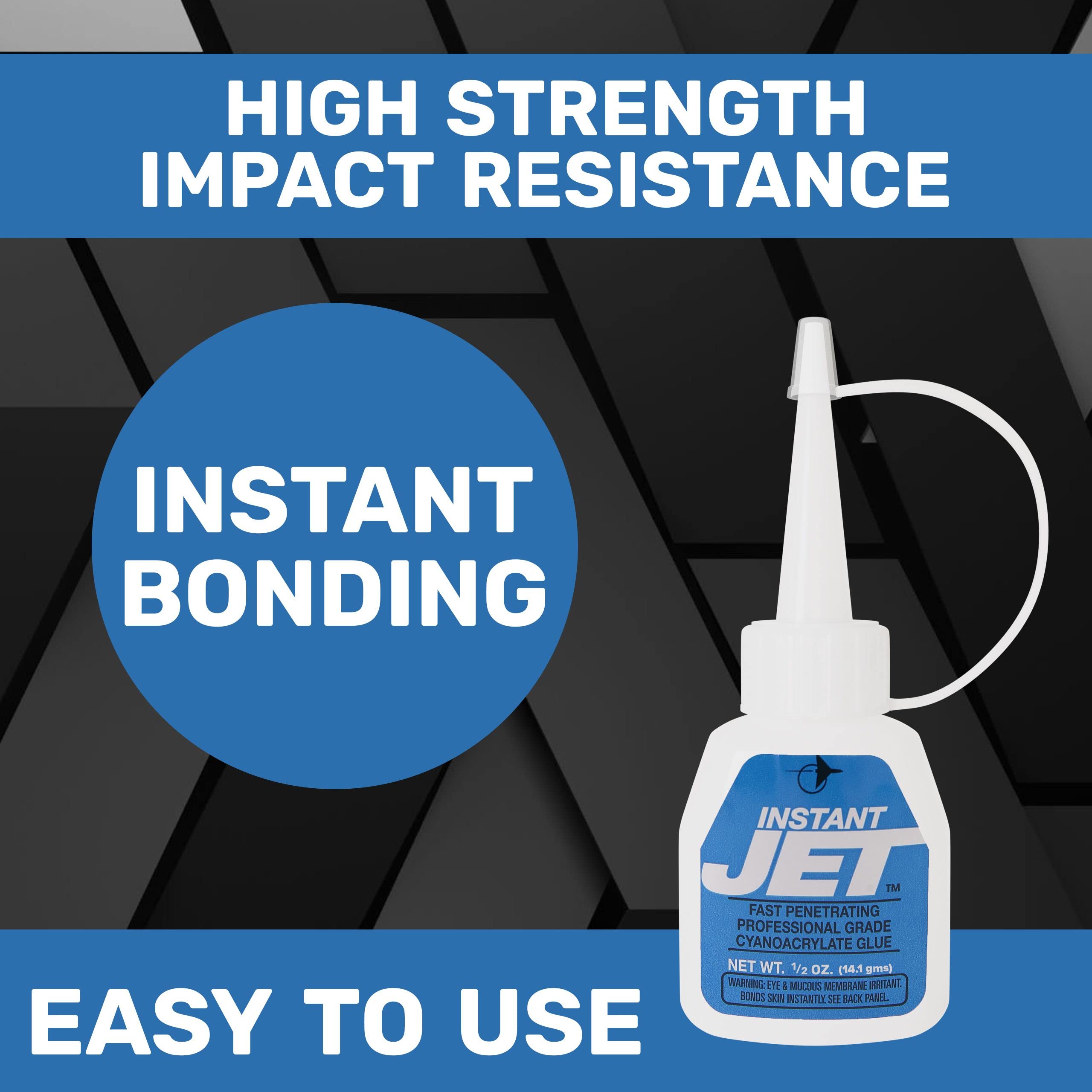 Instant Jet Glue - Long Lasting Glue - Fast Action Multipurpose Glue - Penetrates Porous Materials and Increases Impact Resistance