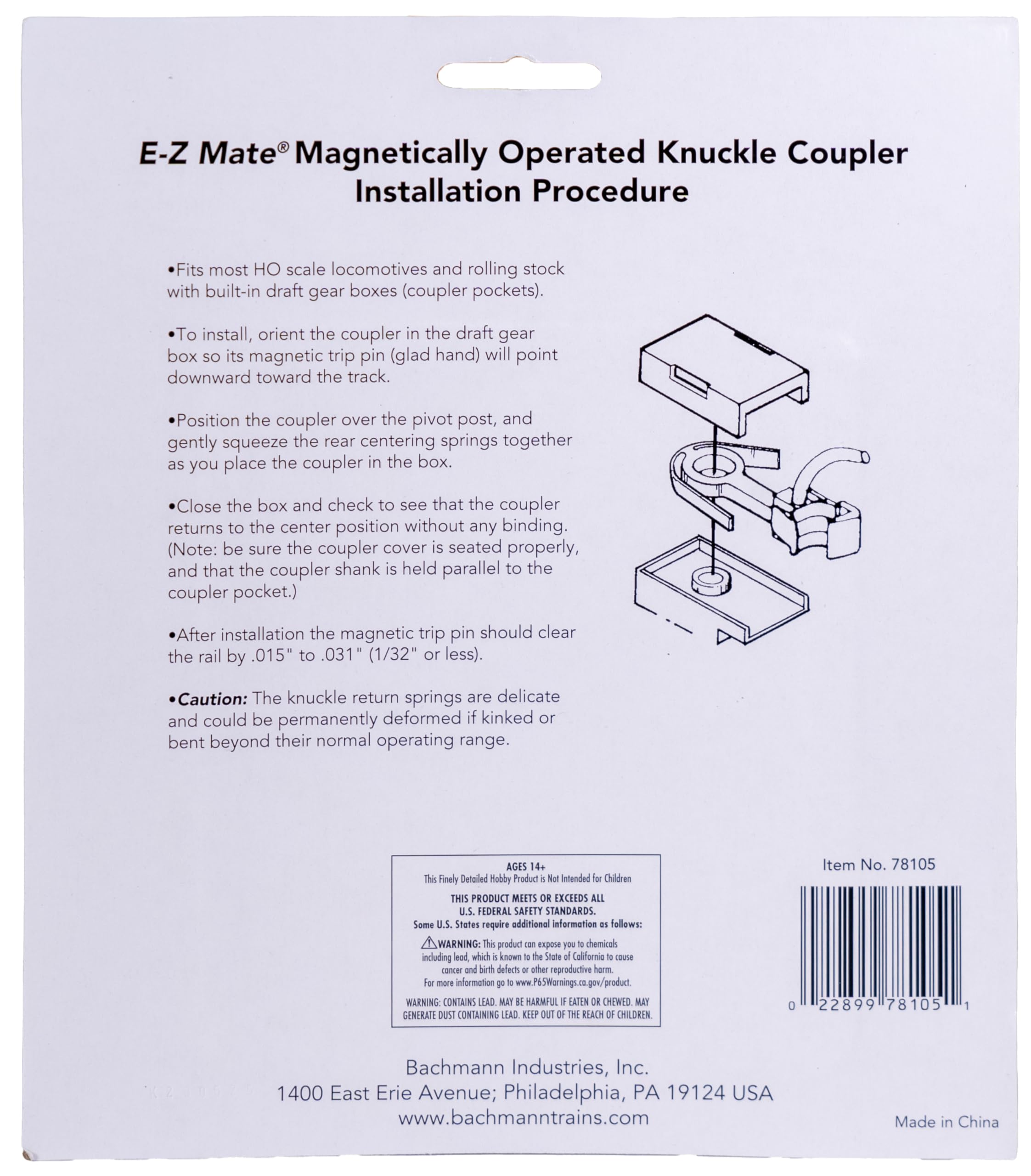 Bachmann Trains - E-Z MATE COUPLERS - ECONOMY PACK (25 pair) - CENTER SHANK - MEDIUM - HO Scale