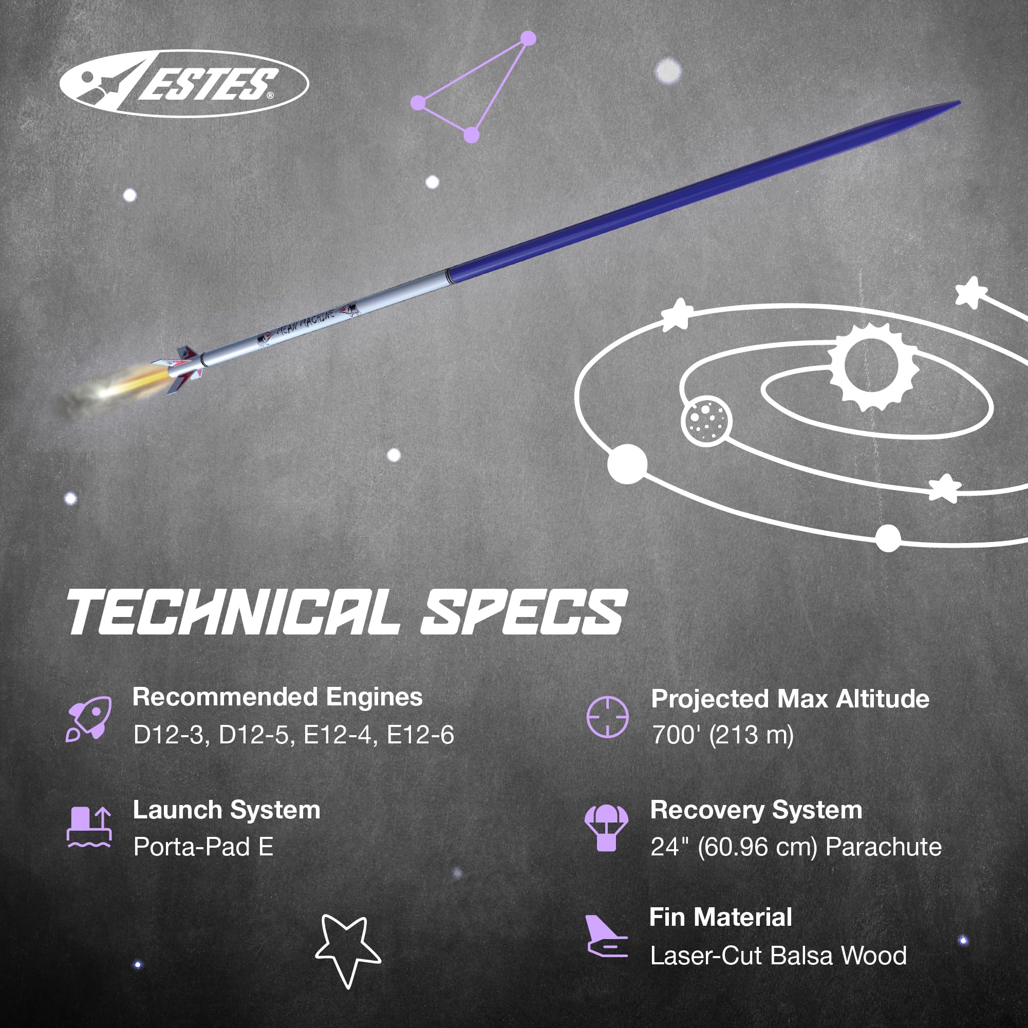 Estes 1295 Mean Machine Flying Model Rocket Kit
