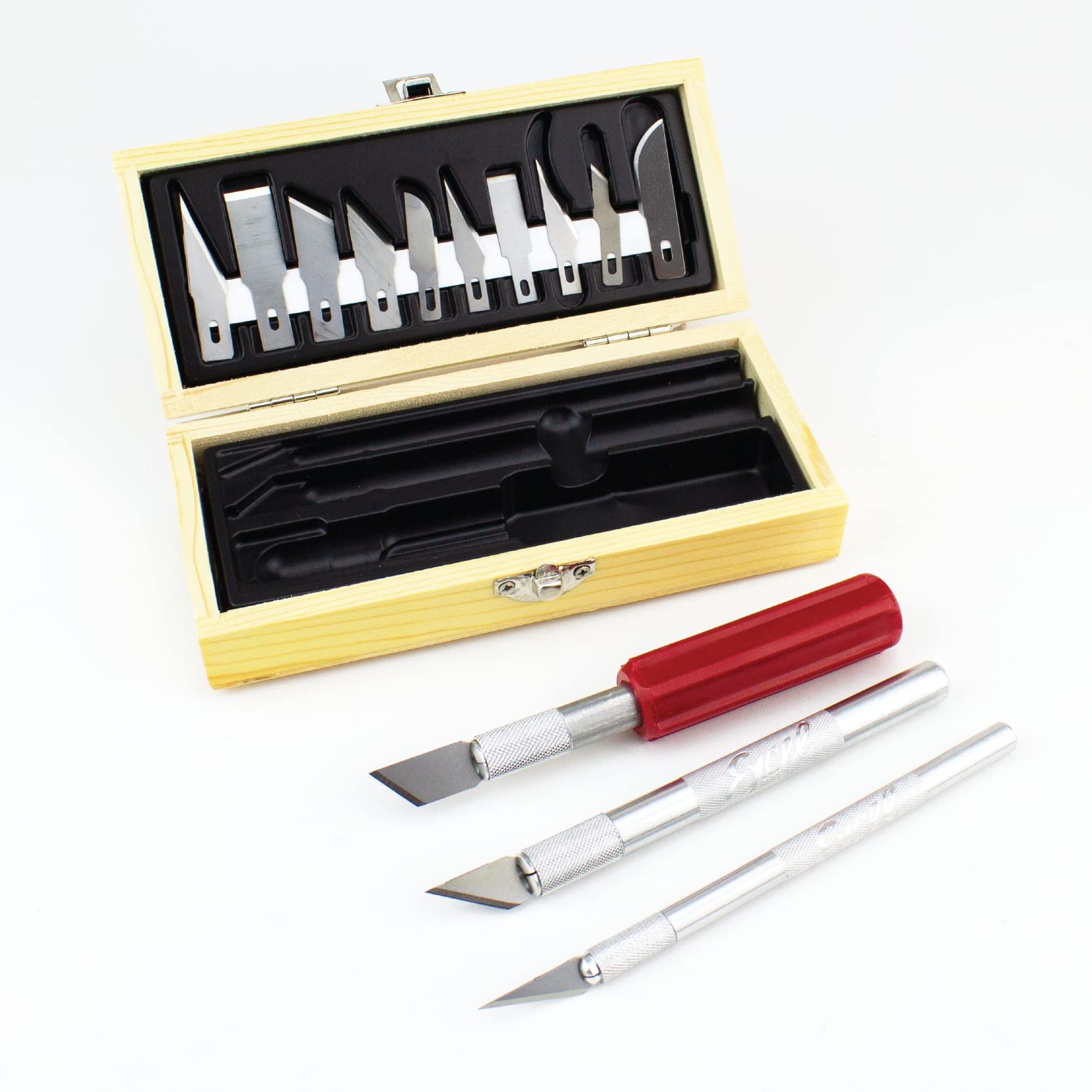 Excel Blades Sharp Hobby Knife Set, Precision Cutting Tool Set for Vinyl, Paper, Wood, Leather, Craft Knife Bulk Set Includes Light To Heavy Duty Knives and 13 Blades