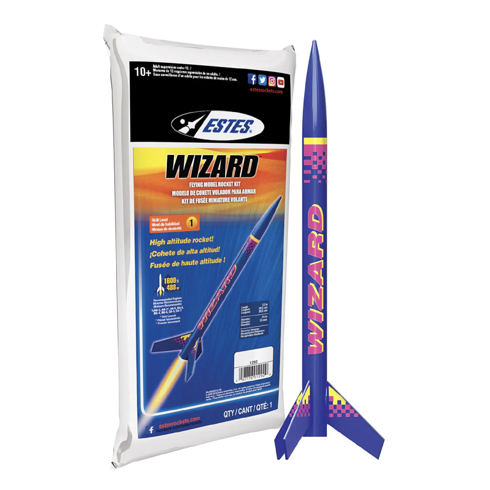 Estes - 1292 Wizard Rocket, Each