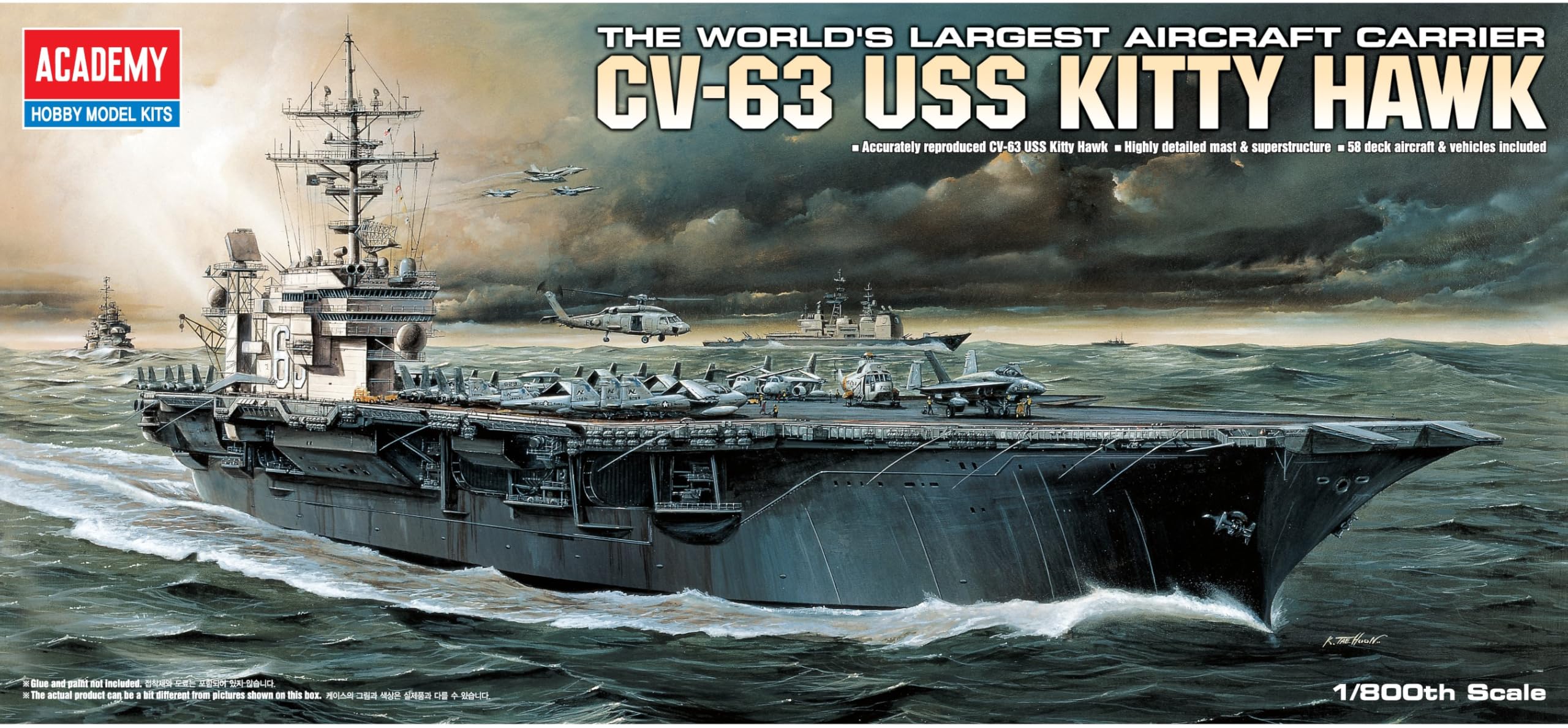 Academy 1/800 Scale U.S.S Kitty Hawk Model Kit