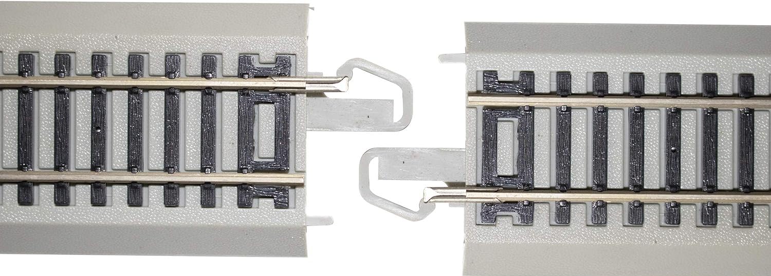Bachmann Trains - Snap-Fit E-Z TRACK 3β STRAIGHT TRACK (4/card) - NICKEL SILVER Rail With Gray Roadbed - HO Scale