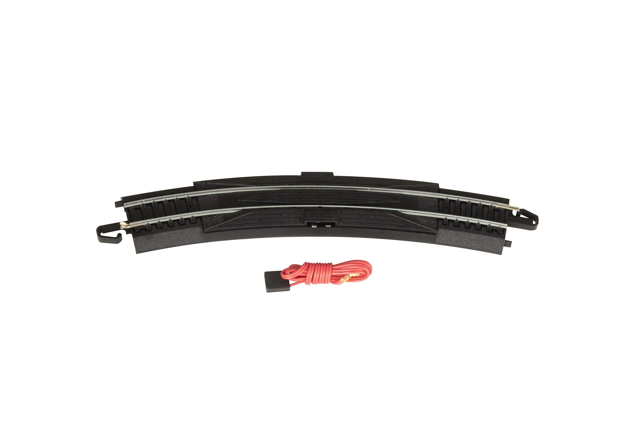 Bachmann Trains - Snap-Fit E-Z TRACK 18” RADIUS CURVED TERMINAL RERAILER w/WIRE (1/card) - STEEL ALLOY Rail With Black Roadbed - HO Scale
