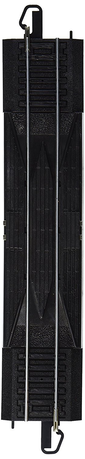 Bachmann Trains - Snap-Fit E-Z TRACK 9” STRAIGHT TERMINAL RERAILER w/WIRE (1/card) - STEEL ALLOY Rail With Black Roadbed - HO Scale