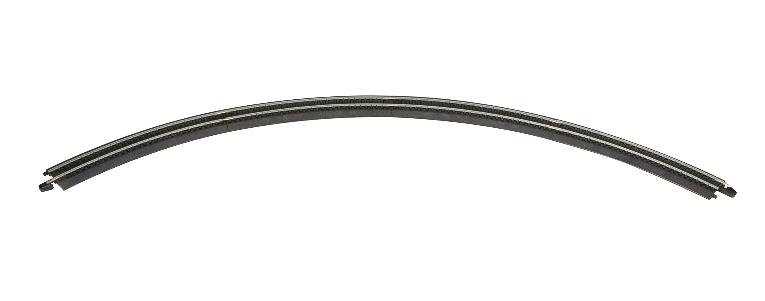 Bachmann Trains - Snap-Fit E-Z Track 18” Radius Curved Track (4/card) - Steel Alloy Rail With Black Roadbed - HO Scale