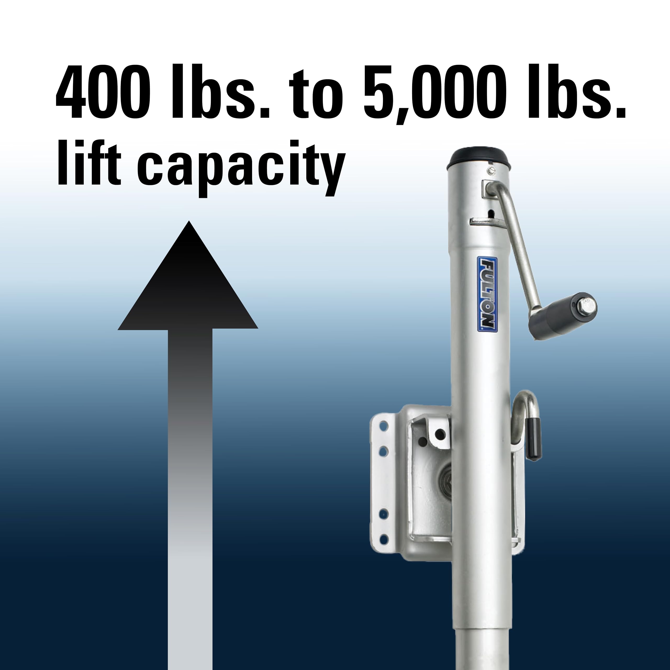 Fulton XPD15L0101 Swivel Trailer Tongue Jack, Dual Wheel - 1500 Lbs. Capacity, Steel