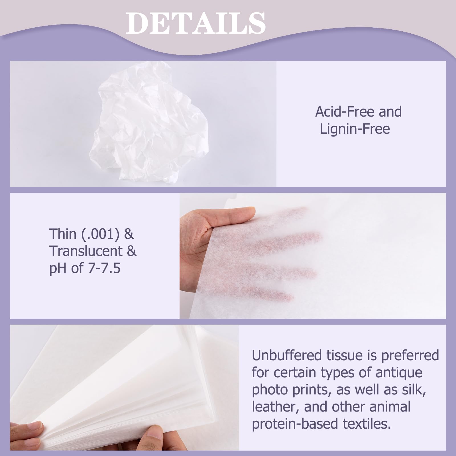 Lineco, Acid-Free Unbuffered Interleaving Tissue Paper for Storage, 30 x 40 Inches, Protect and Separate Prints, Documents, Letters, Newspaper (Pack of 12)