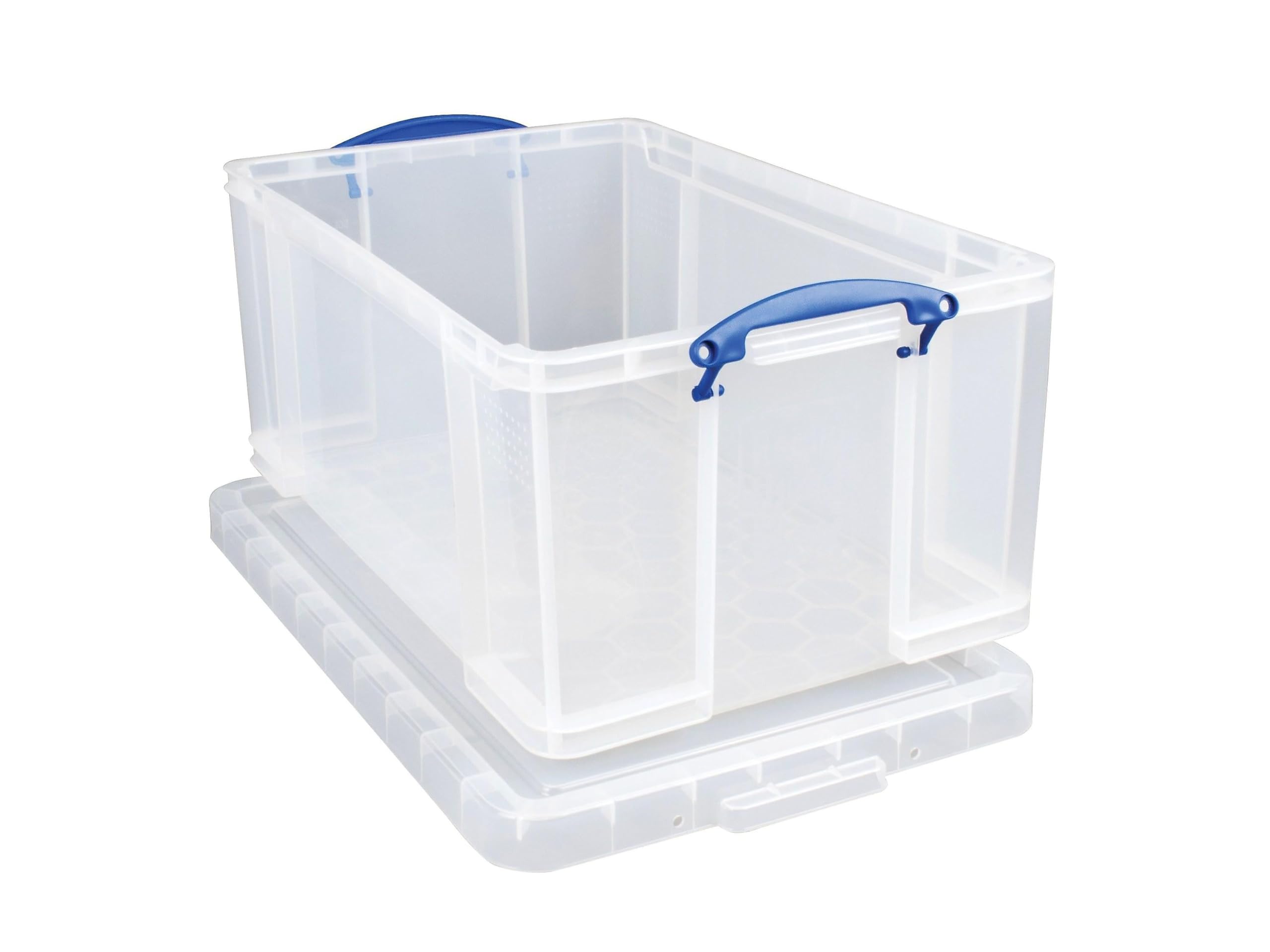 Really Useful Boxes(R) Plastic Storage Box, 64 Liters, 12 1/4in.H x 17 5/16in.W x 28in.D, Clear, 64C