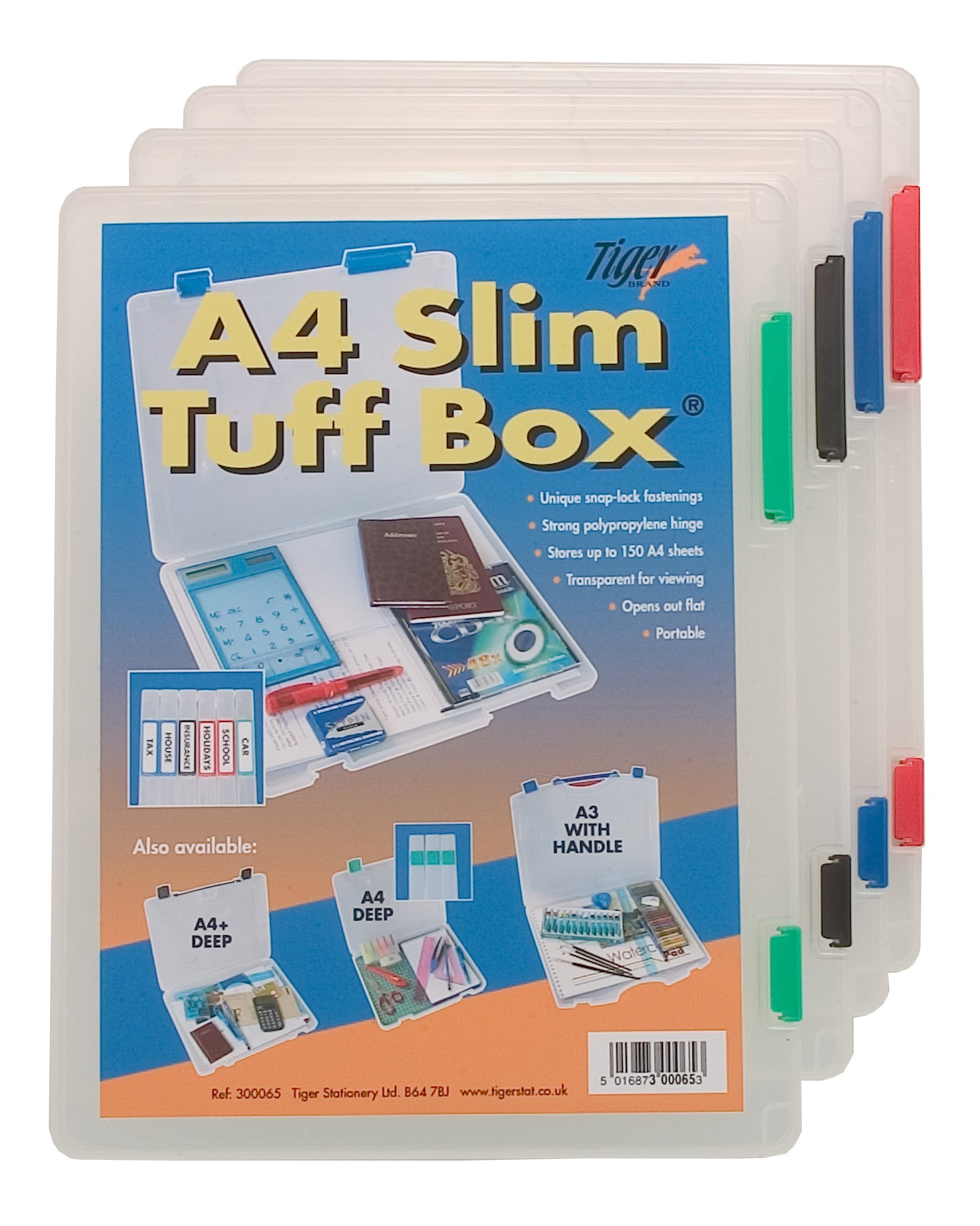 Tiger Brand Tuff Storage Box Slim A4 - Color: Clear