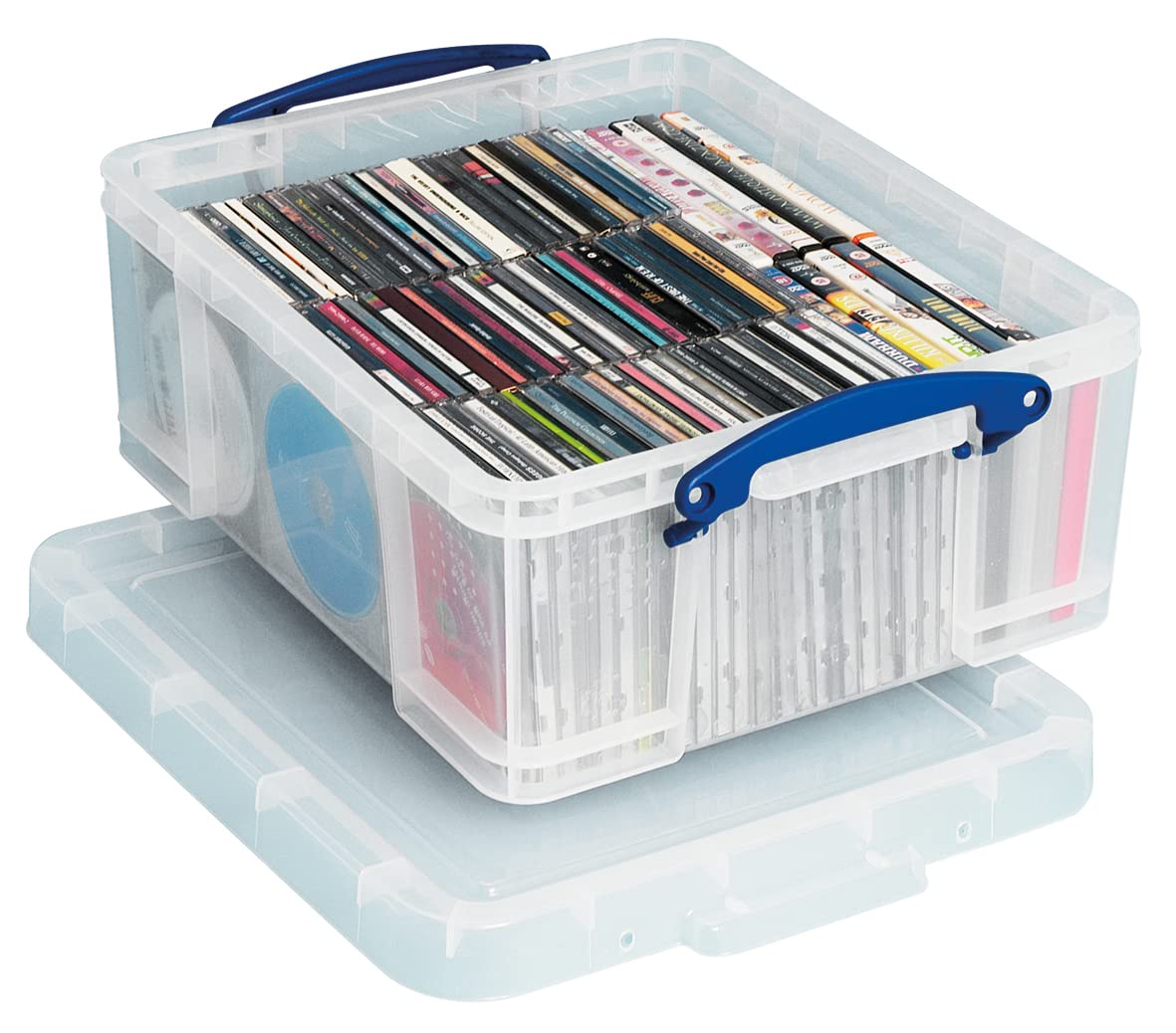 Really Useful Storage Box Plastic Lightweight Robust Stackable 18 Litre W390Xd480Xh200Mm Clear - Ref 18C