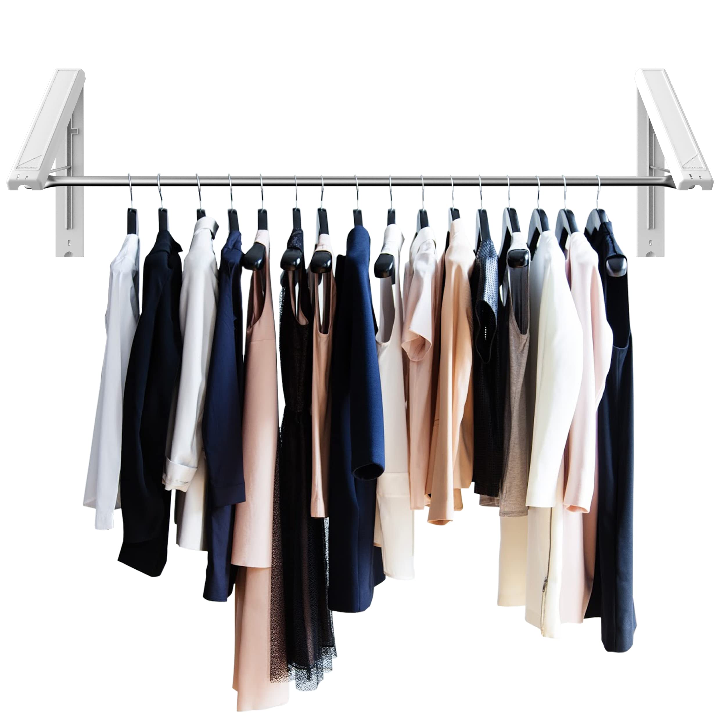 Arrow The Original QuikCLOSET Model AH3X12/M White - Folding Collapsible Wall Mounted Clothes Storage/Drying Rack