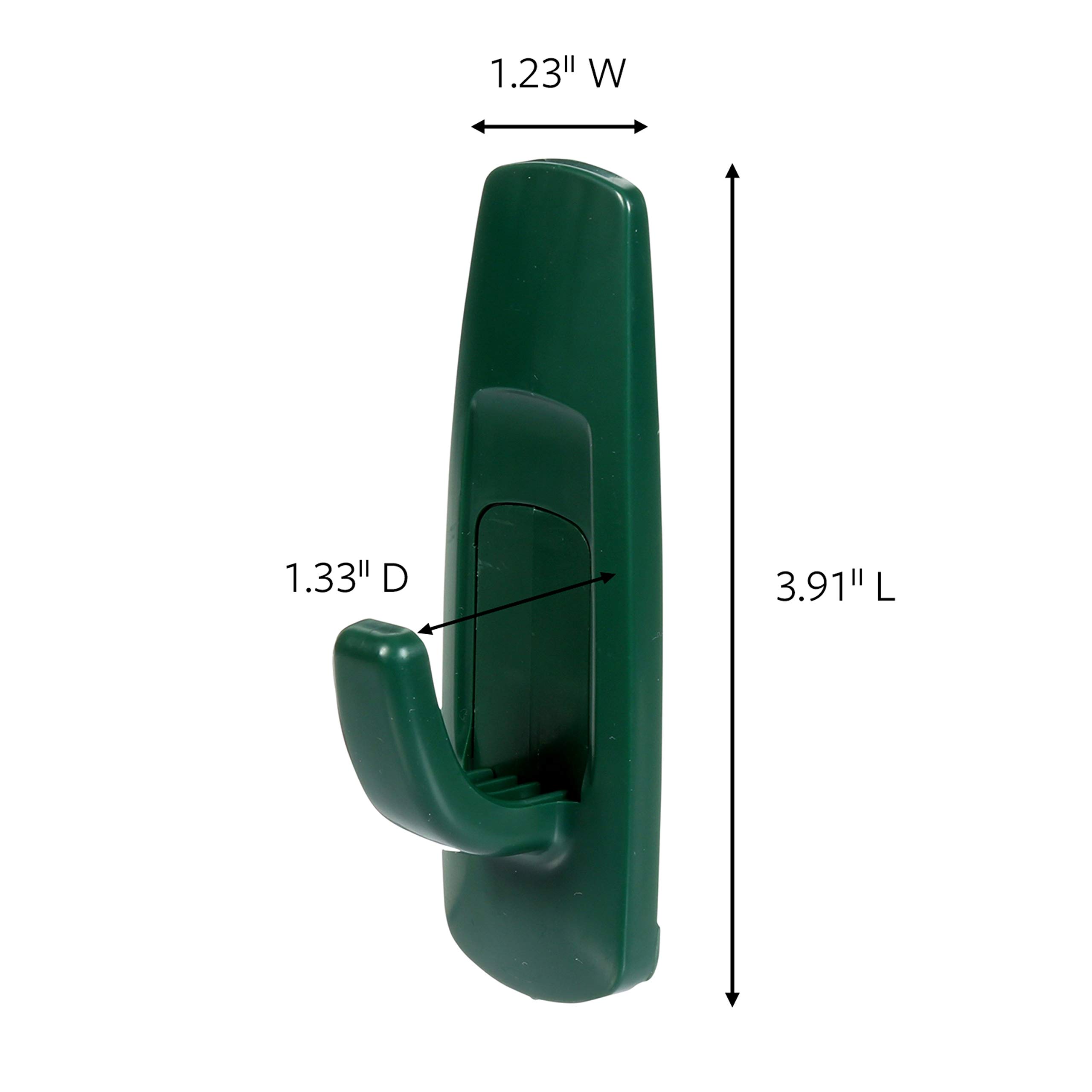 Command Large Utility Hook, Damage Free Hanging Wall Hook with Adhesive Strips, No Tools Wall Hook for Hanging Decorations in Living Spaces, 1 Green Hook and 2 Command Strips