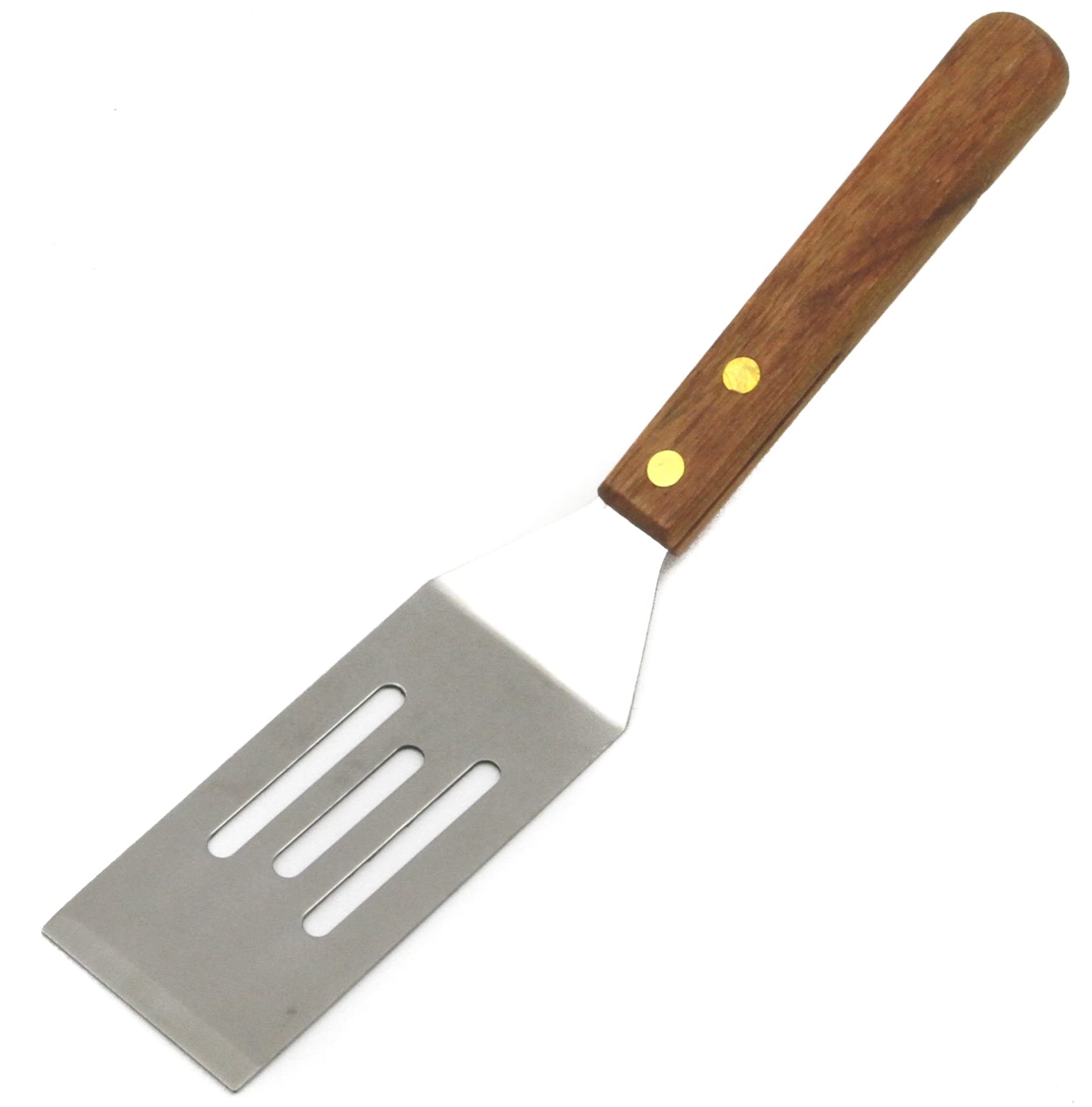 Chef Craft Select Stainless Steel Slotted Wooden Handle Cookie Spatula, 8 inches in length, Natural