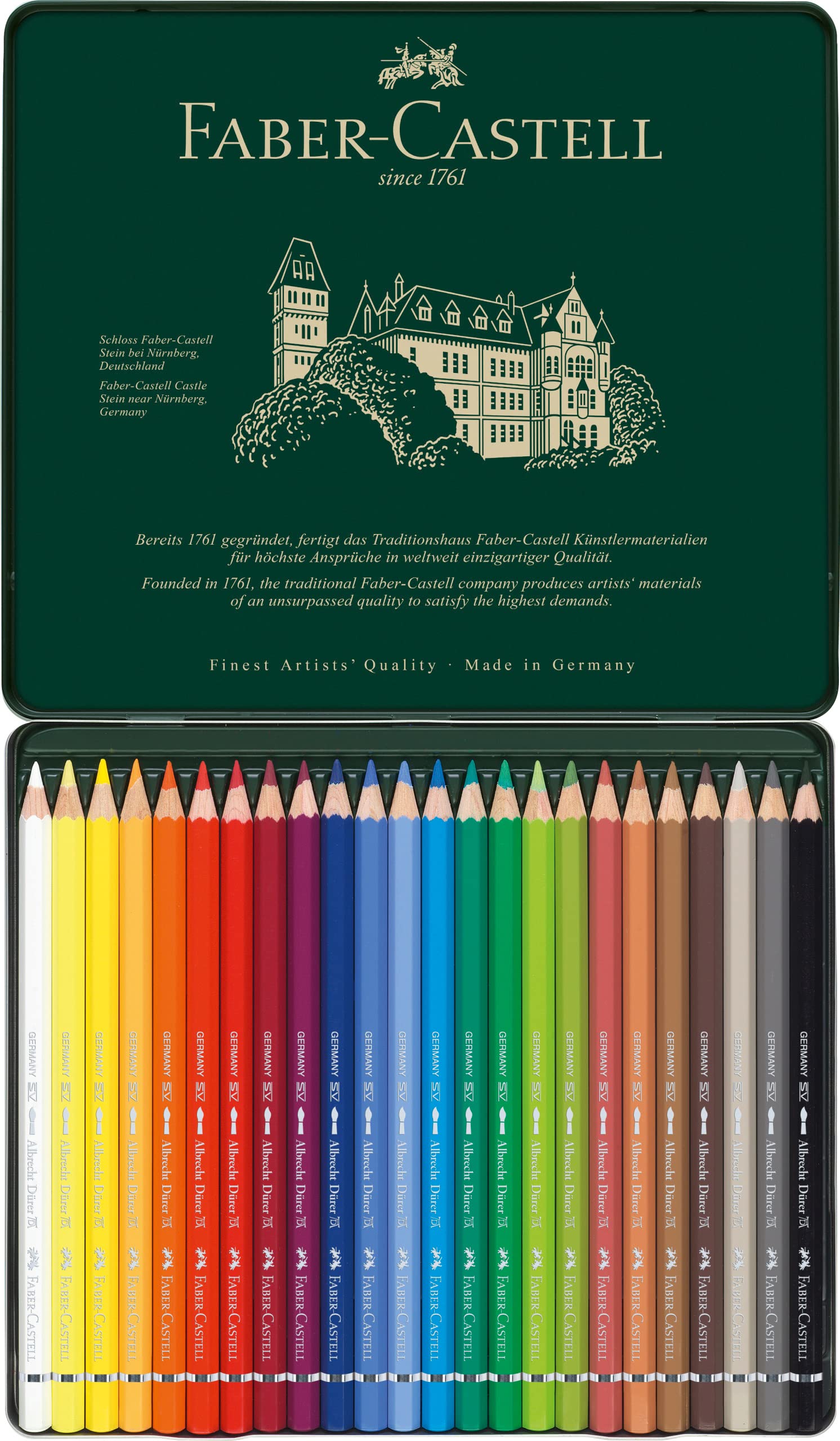Faber-Castel FC117524 Albrecht Durer Artist Watercolor Pencils In A Tin (24 Pack), Assorted