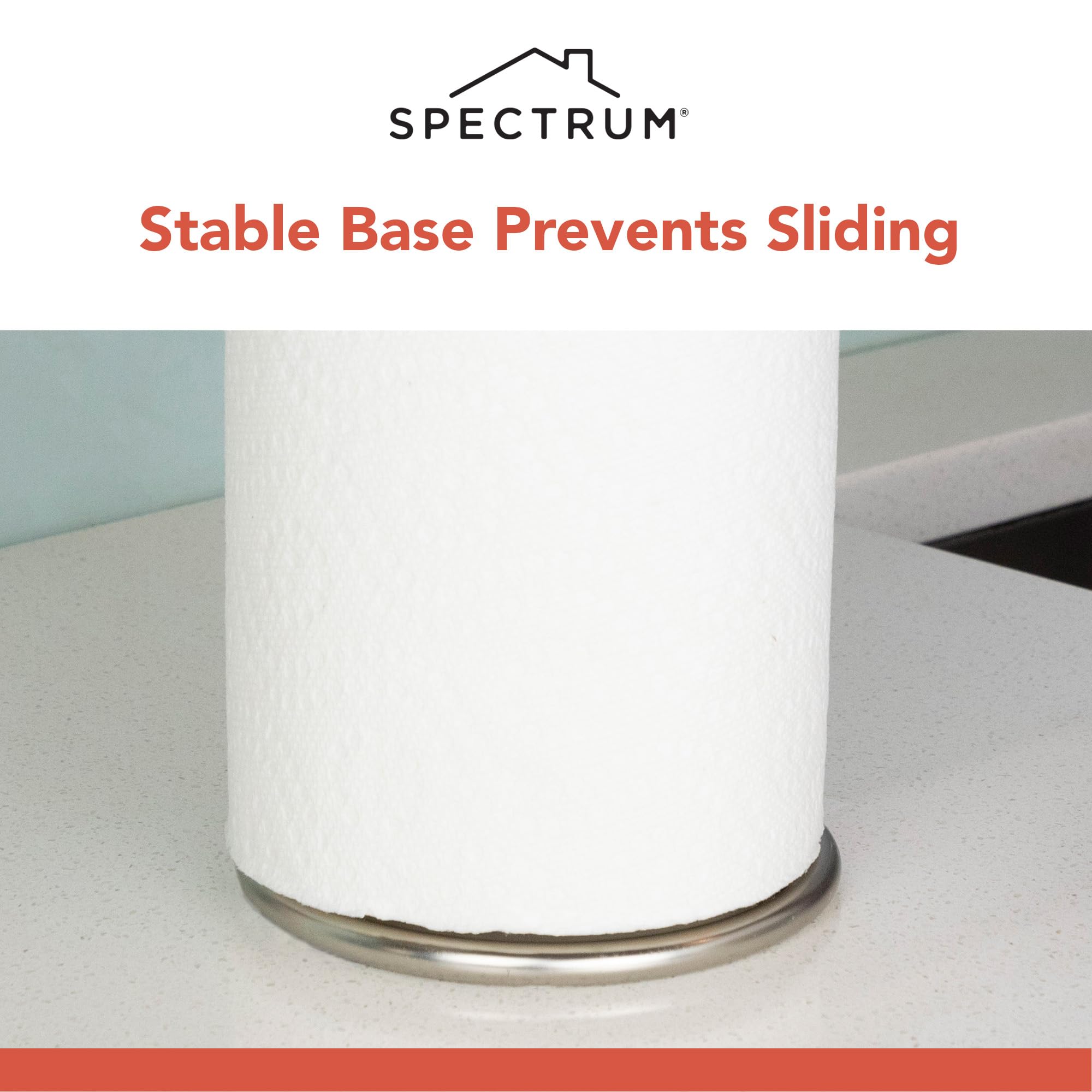 Spectrum Diversifies Designs Paper Towel Holder, 2 Ounce, 1 Count, Satin Nickel