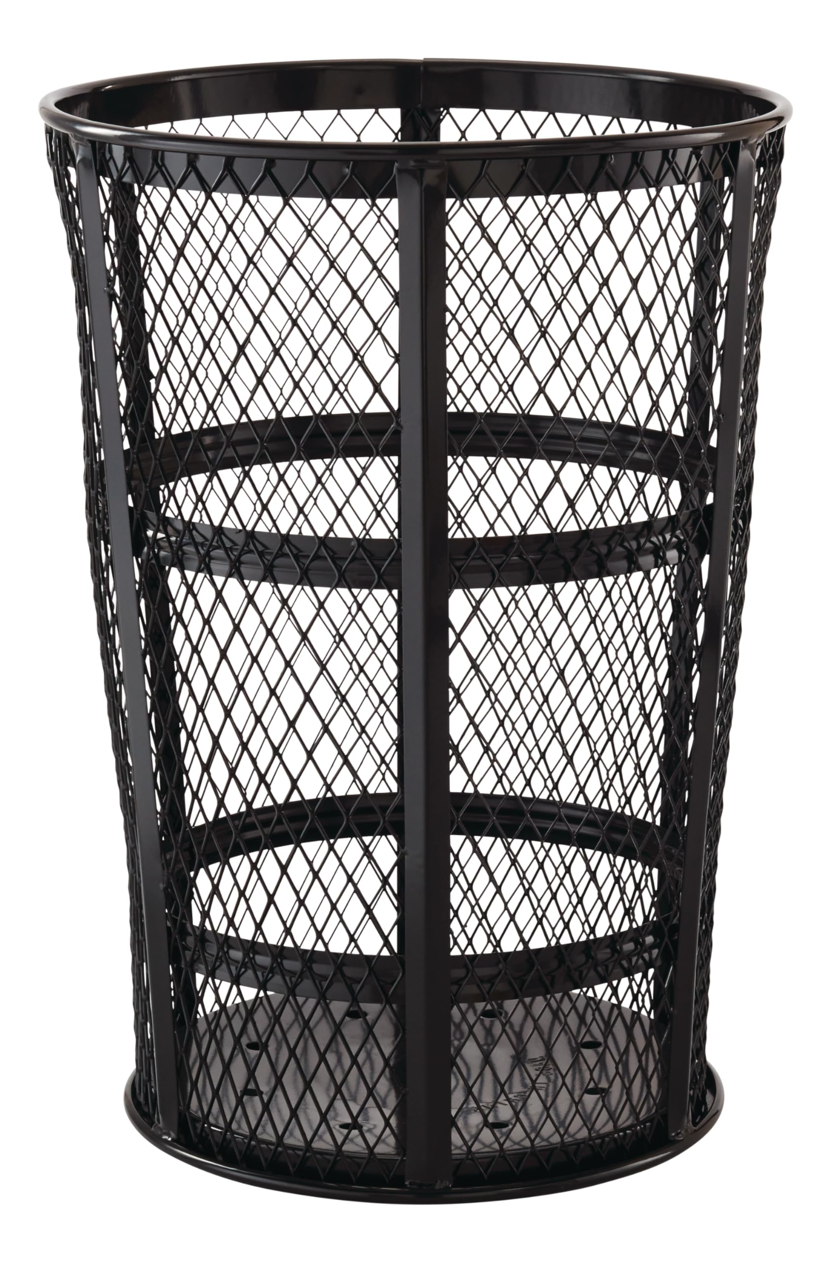 Rubbermaid Commercial Products Durable Street Metal Trash Can, 45-Gallon, Black, Large Waste Container for Outdoor Public Areas/City Streets/Parks/Beaches/Boardwalks