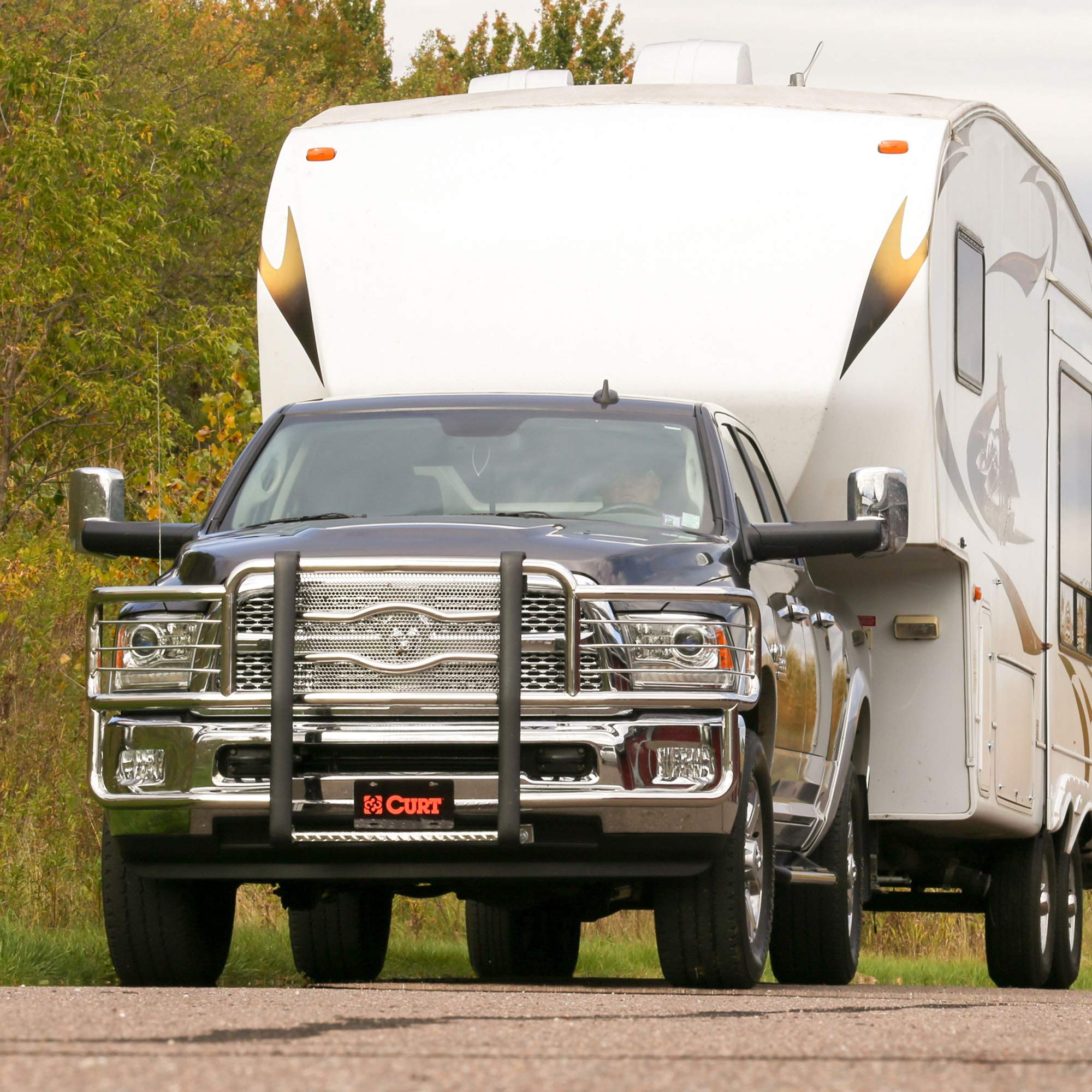 CURT 16200 Industry-Standard 5th Wheel Hitch Rails and Brackets, Carbide Black, 25,000 Pounds