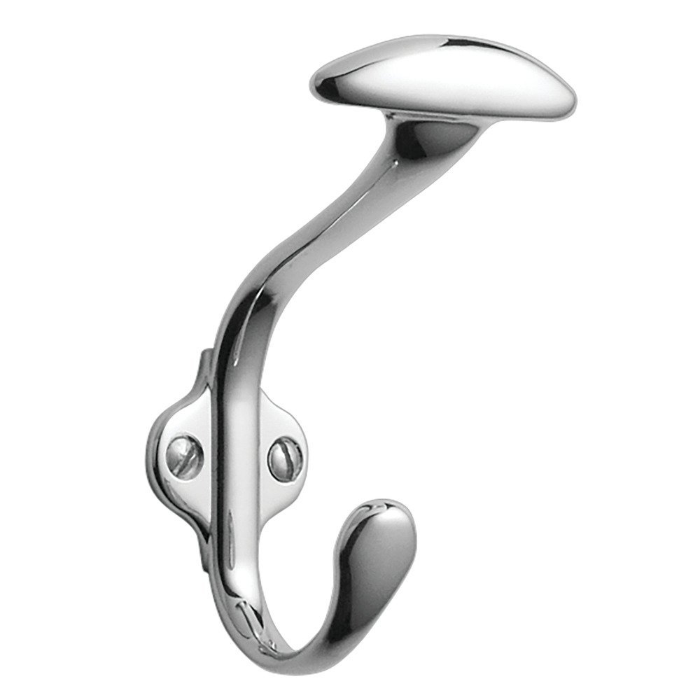 InterDesign Paris Wall Mount Hook – Hanging Storage for Jackets, Coats, Hats and Scarves – Dual Hook, Chrome