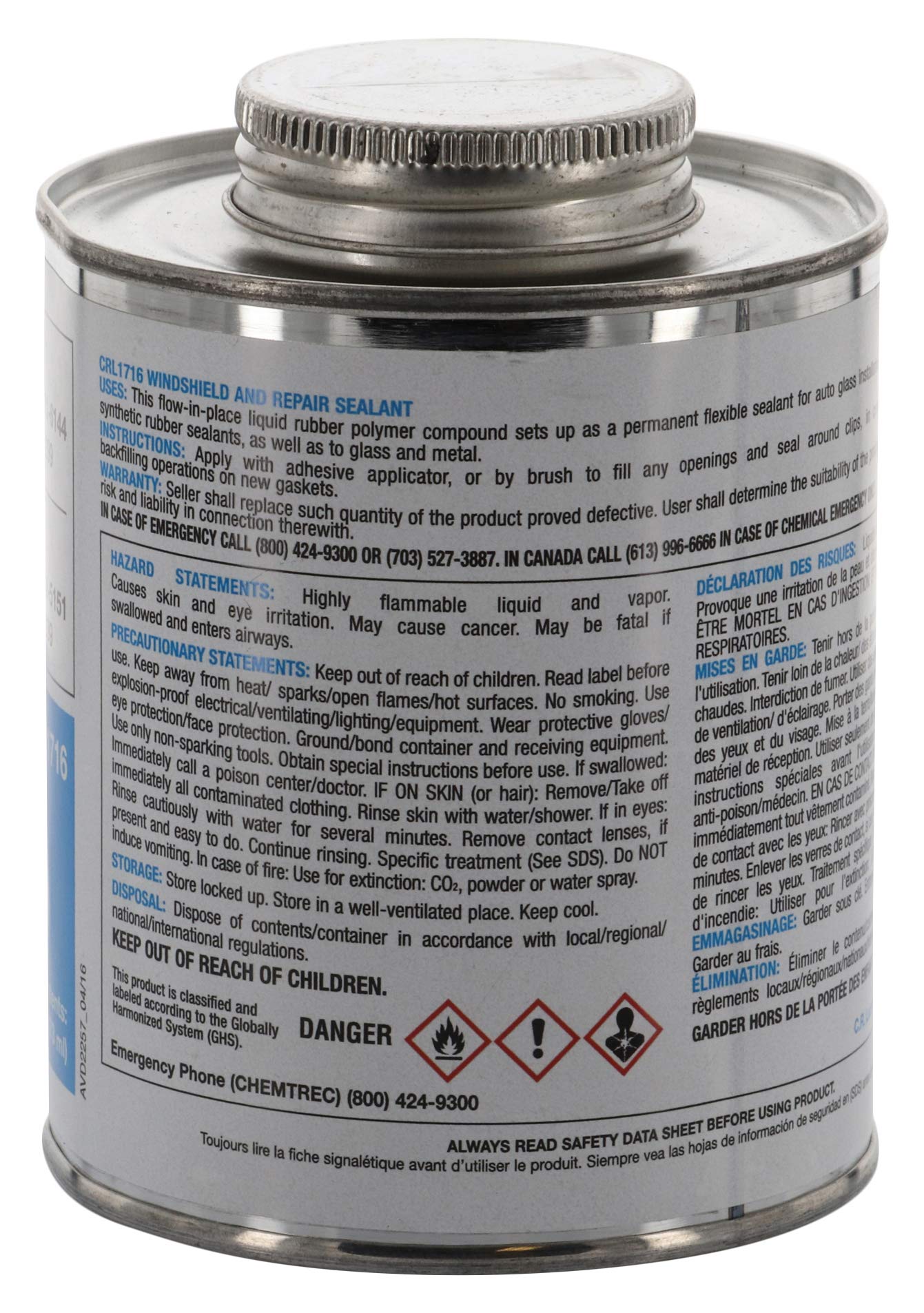 CRL Pint Windshield and Repair Butyl Sealant - Pint Can