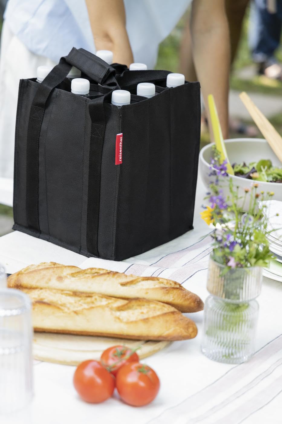 reisenthel bottlebag black - 9 compartments, easy recycling of bottles, carrying straps