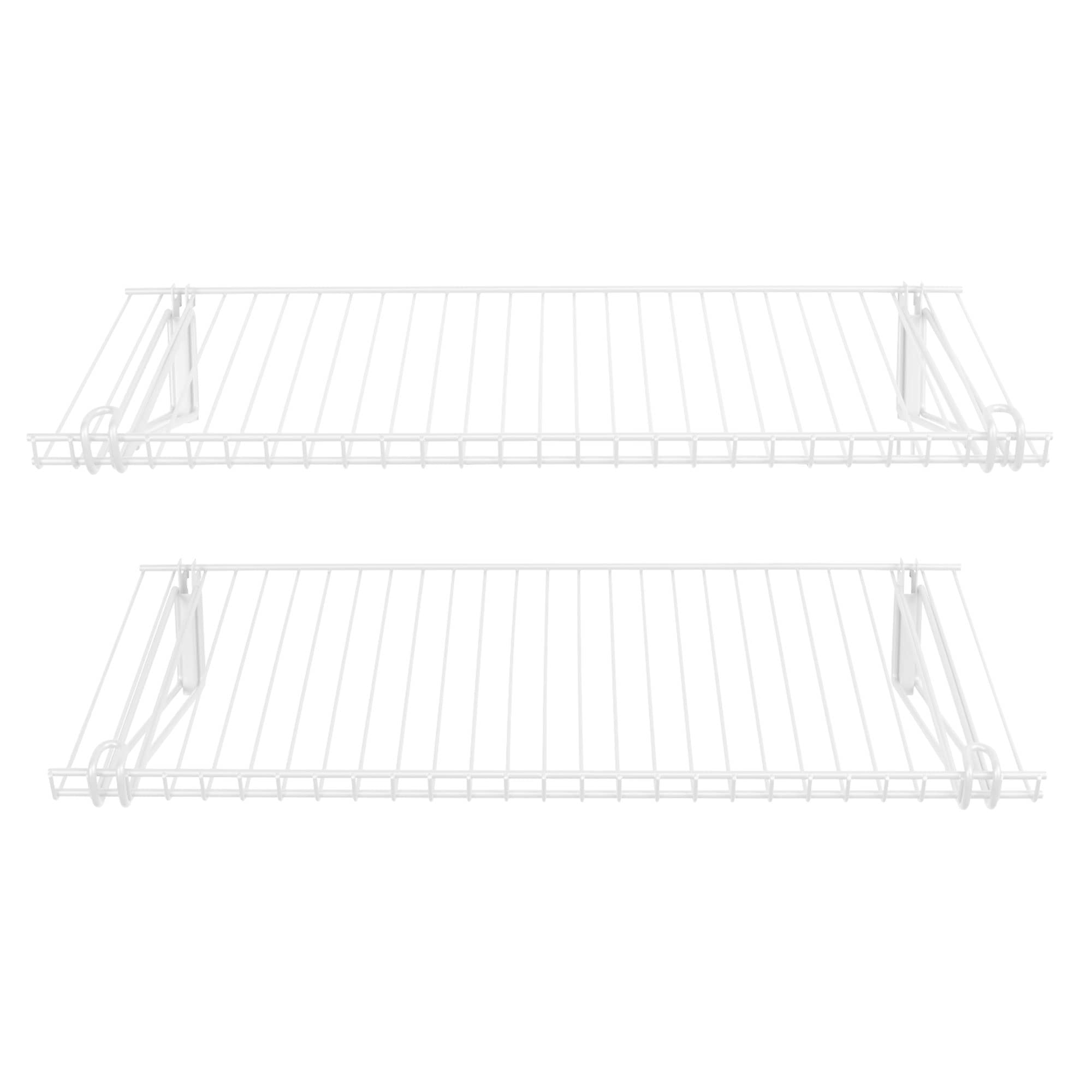 Rubbermaid Configurations 26" Shelving Kit, Set of 2 Shelves, White, Expandable, Closet, Storage Room, Laundry Room, Garage Organization